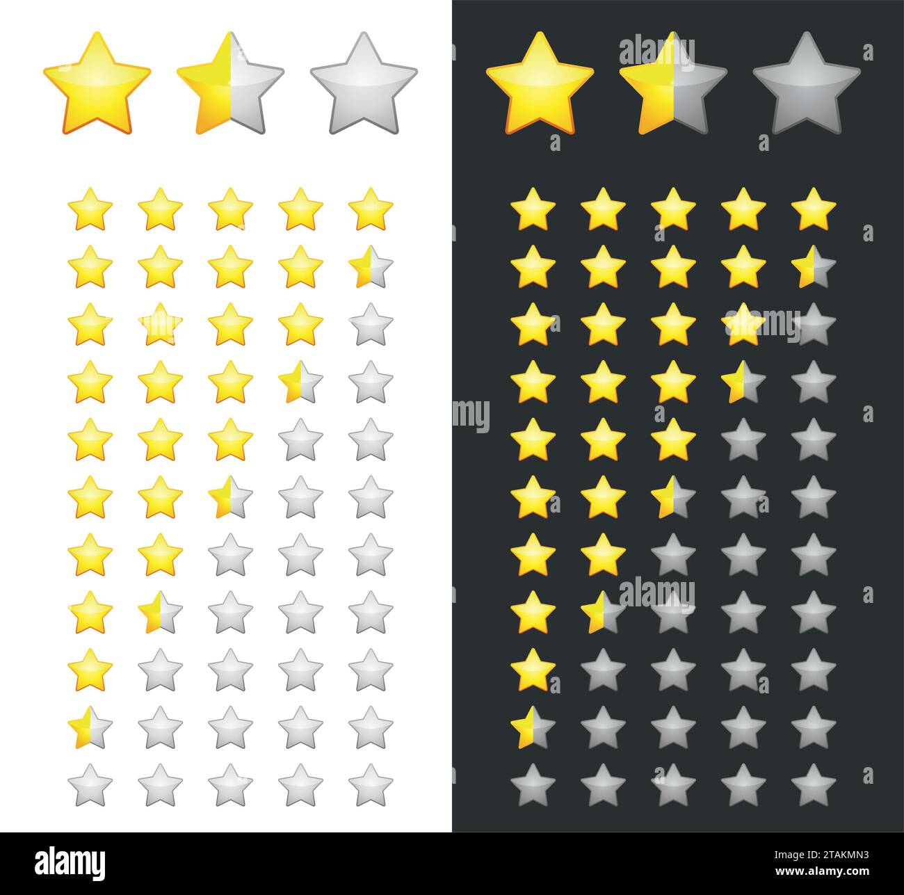 Rating stars on white and dark backgrounds. Design element Vector illustration Stock Vector ...