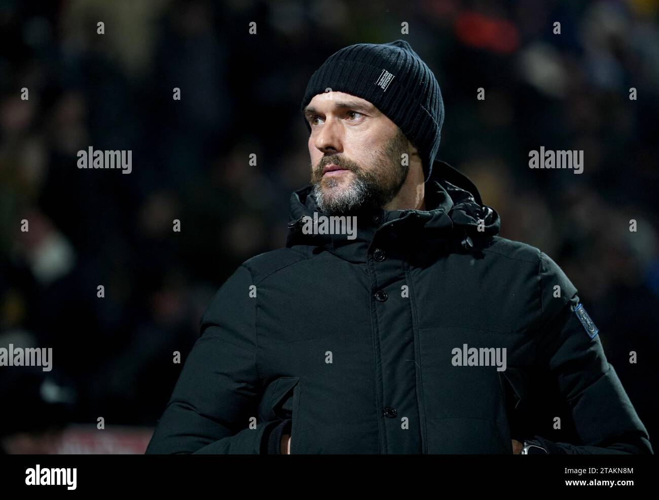 Notts County’s manager Luke Williams during the Emirates FA Cup second ...