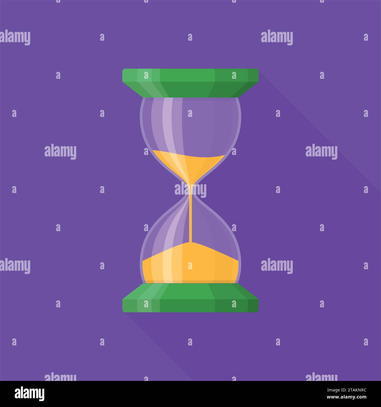 Transparent sandglass icon on background with long shadow. Time ...