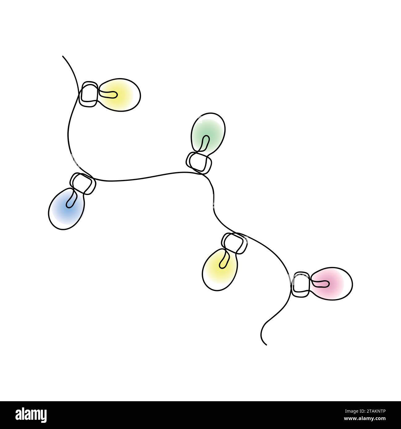 Colorful glowing christmas lights. Christmas garland with bulbs ...