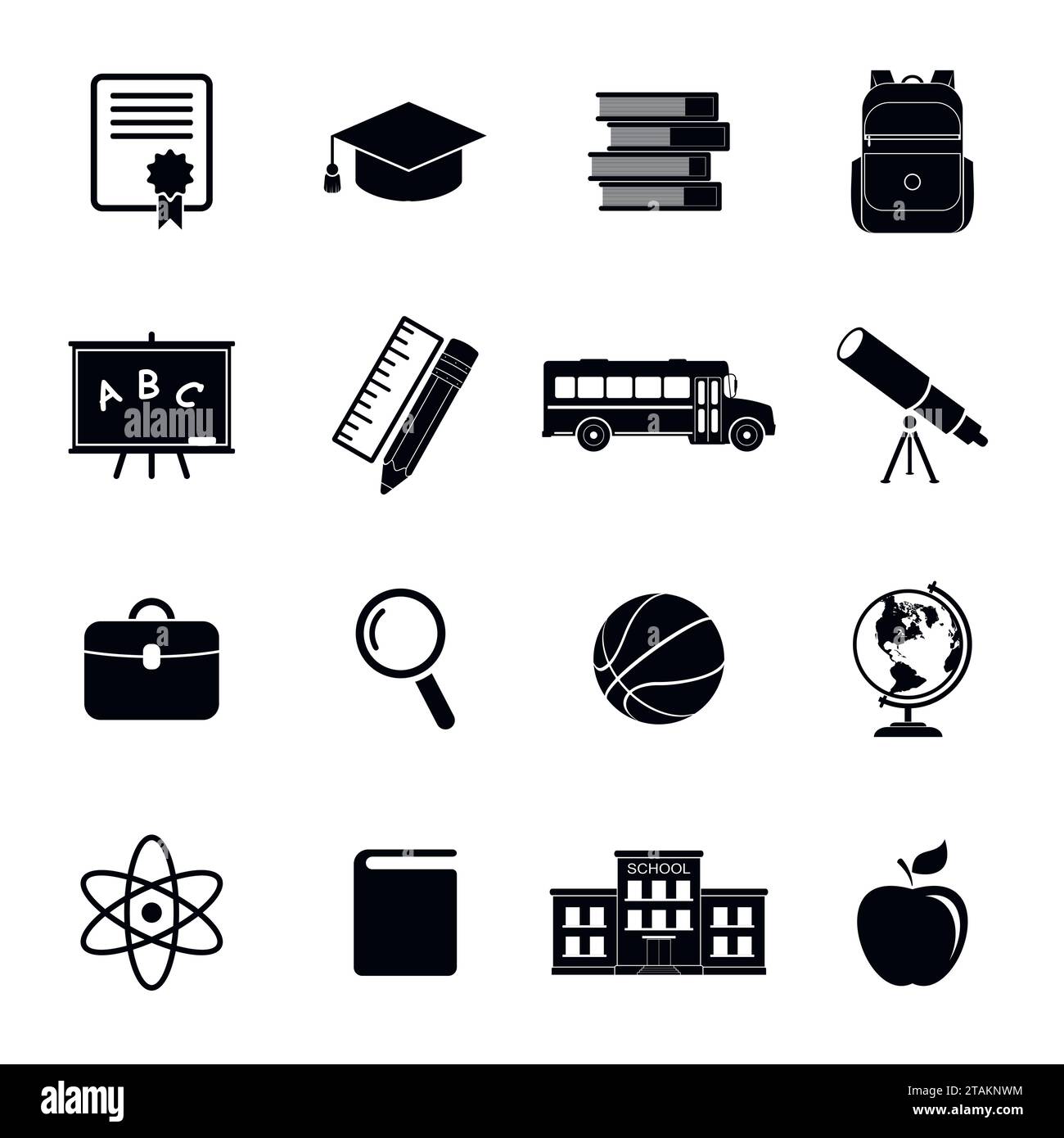 School icons isolated on white background. Education icons collection ...