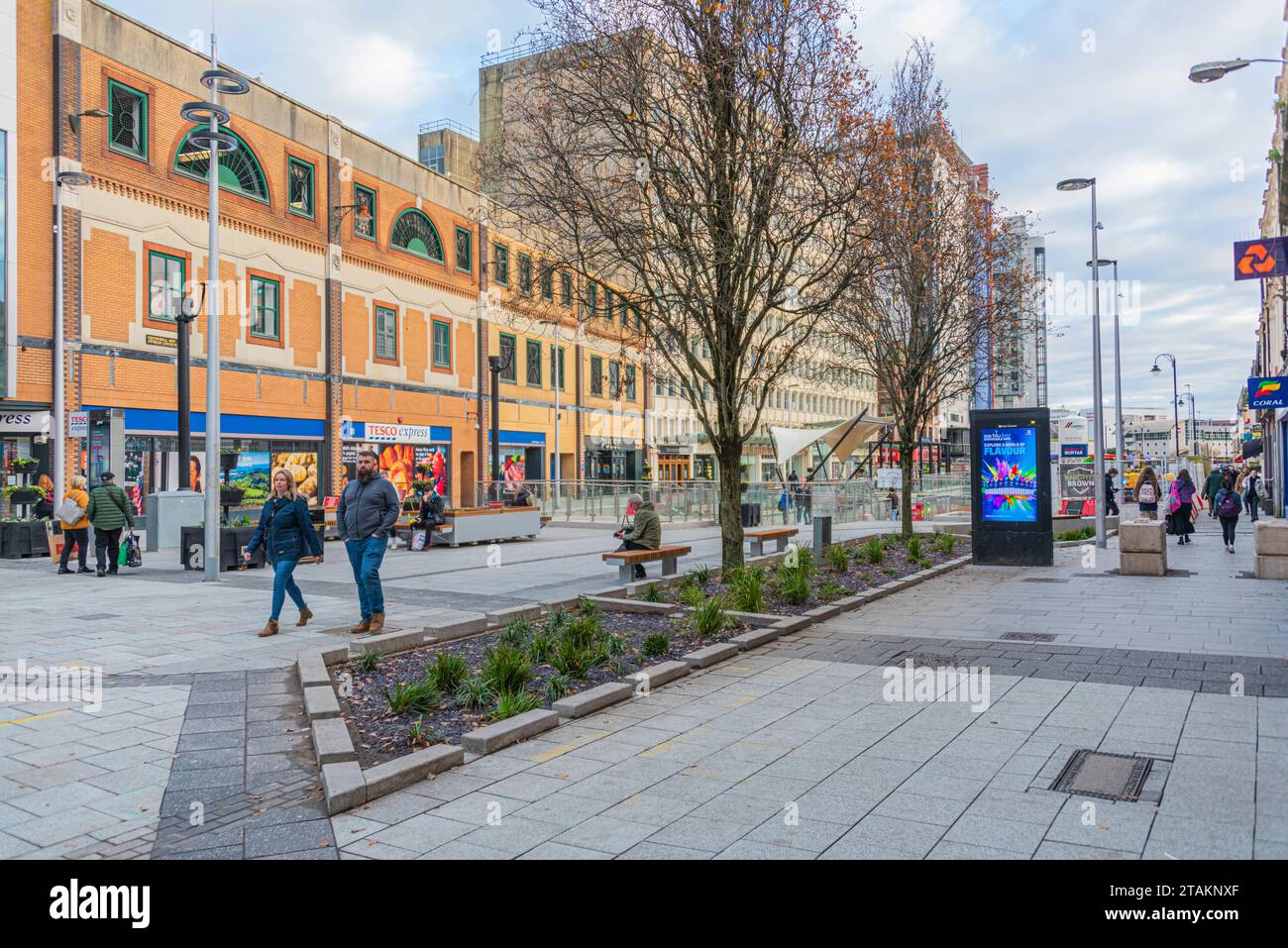 The reopening of Churchill Way Canal in Cardiff's City Centre Stock ...