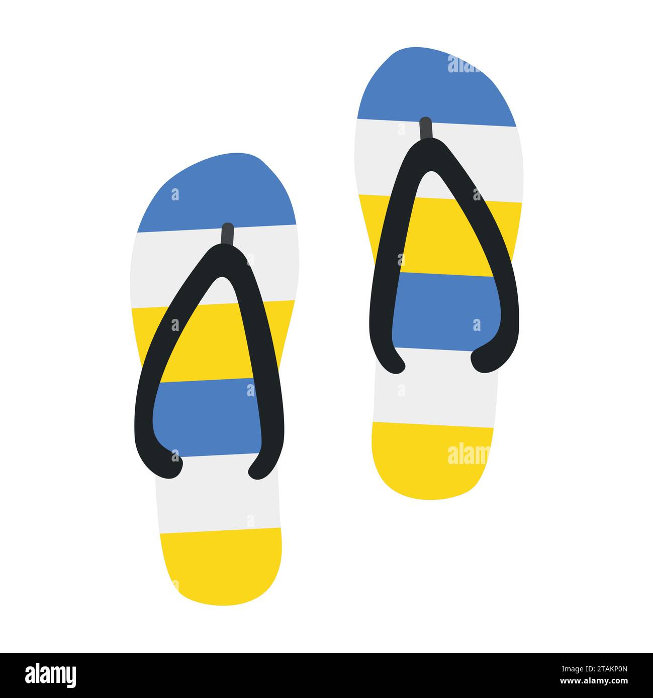 Beach slippers icon in flat style isolated on white background. Vector Illustration Stock Vector ...