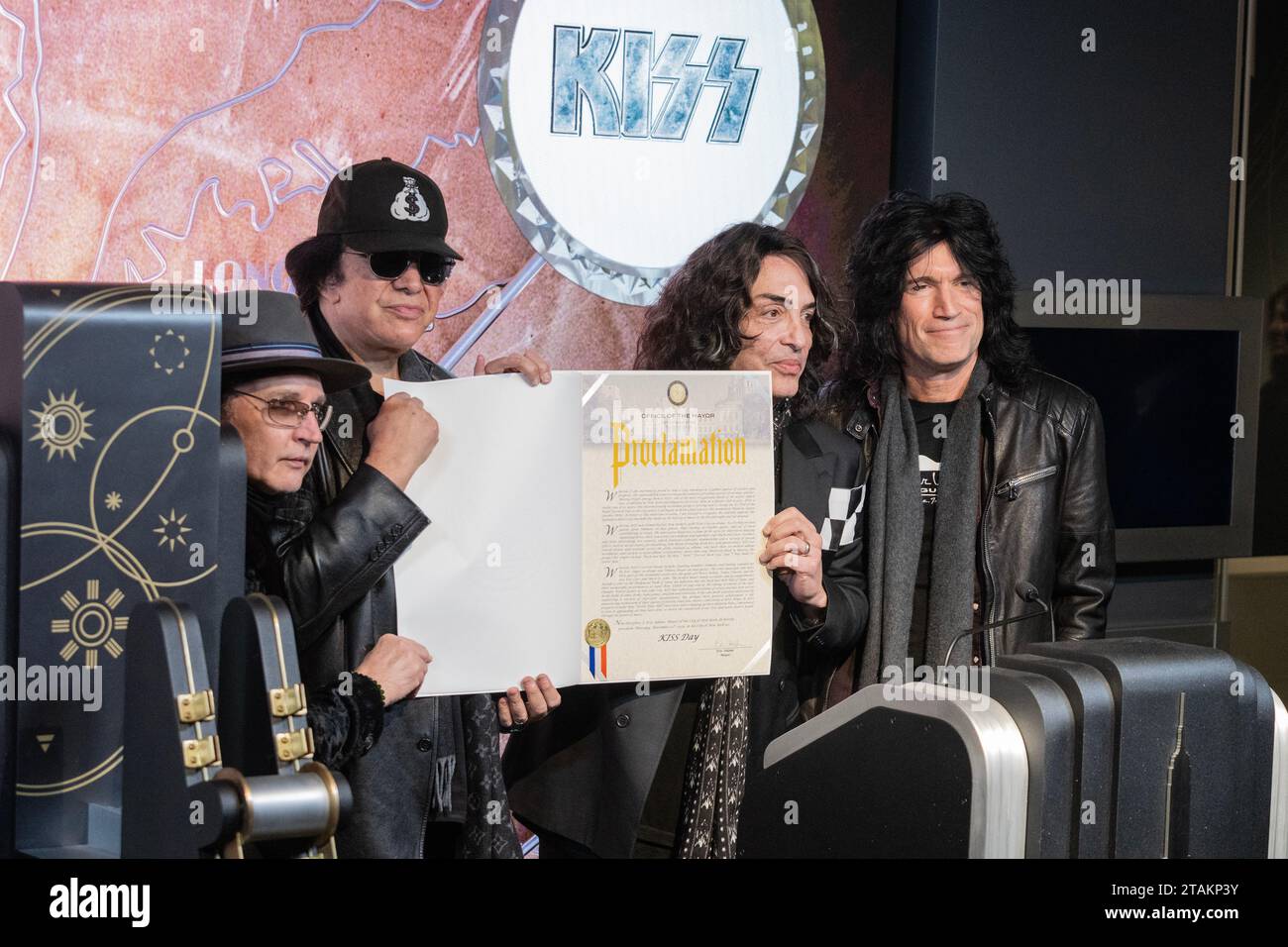 Members of KISS band received proclamation by the mayor of the city ...