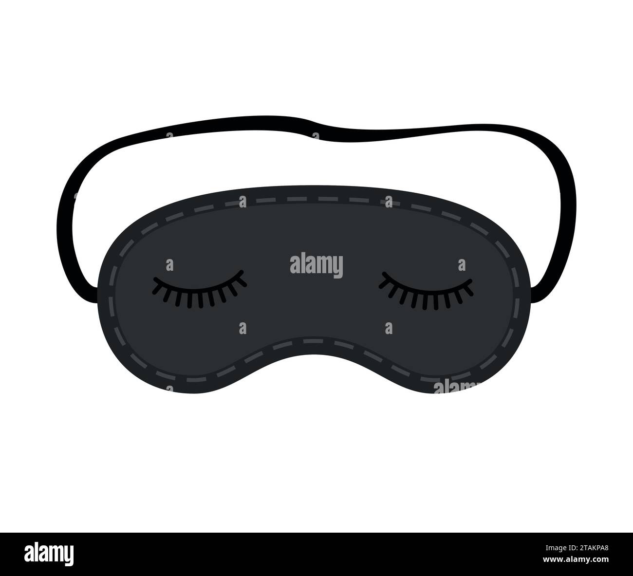 Black eye sleep mask isolated on white background. Vector illustration ...