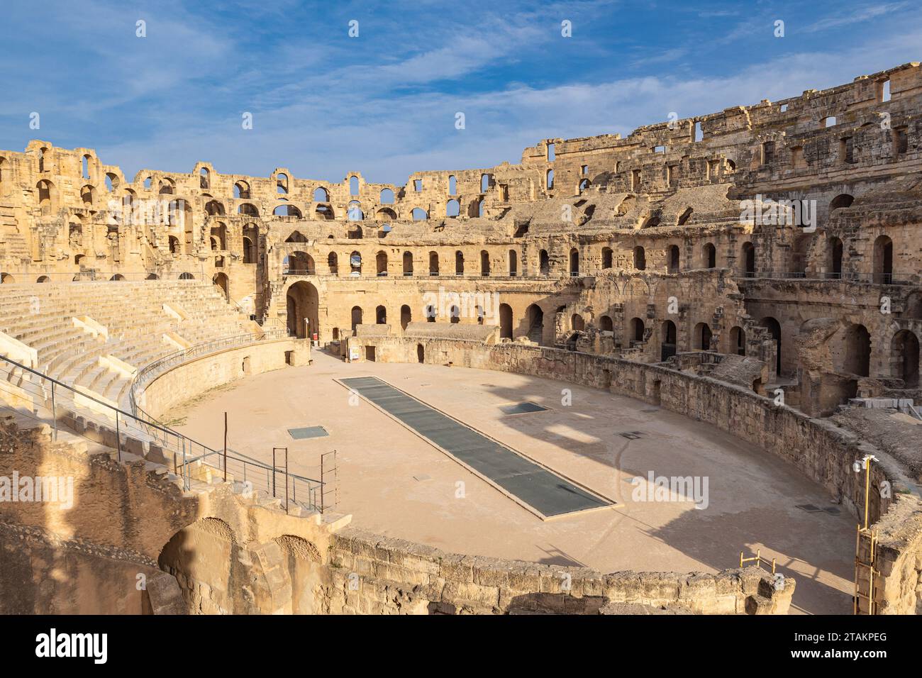 El Jem, Mahdia, Tunisia. Amphitheater of the Roman ruins at El Jem ...
