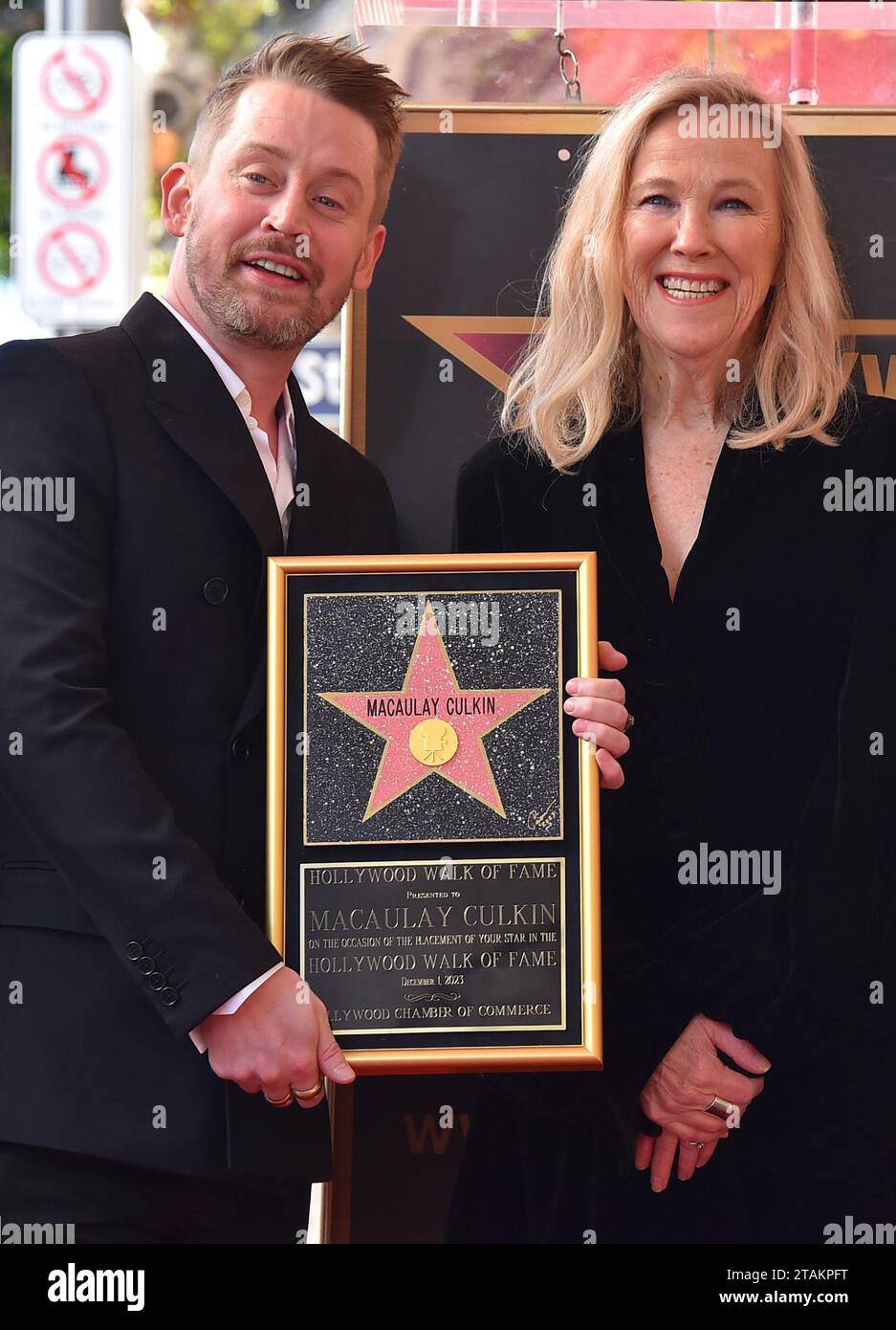 Macaulay Culkin, left, and Catherine O'Hara attend a ceremony honoring ...