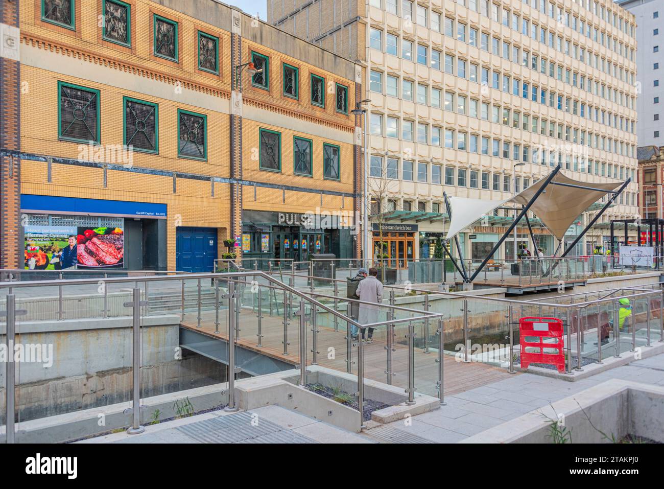The reopening of Churchill Way Canal in Cardiff's City Centre Stock ...