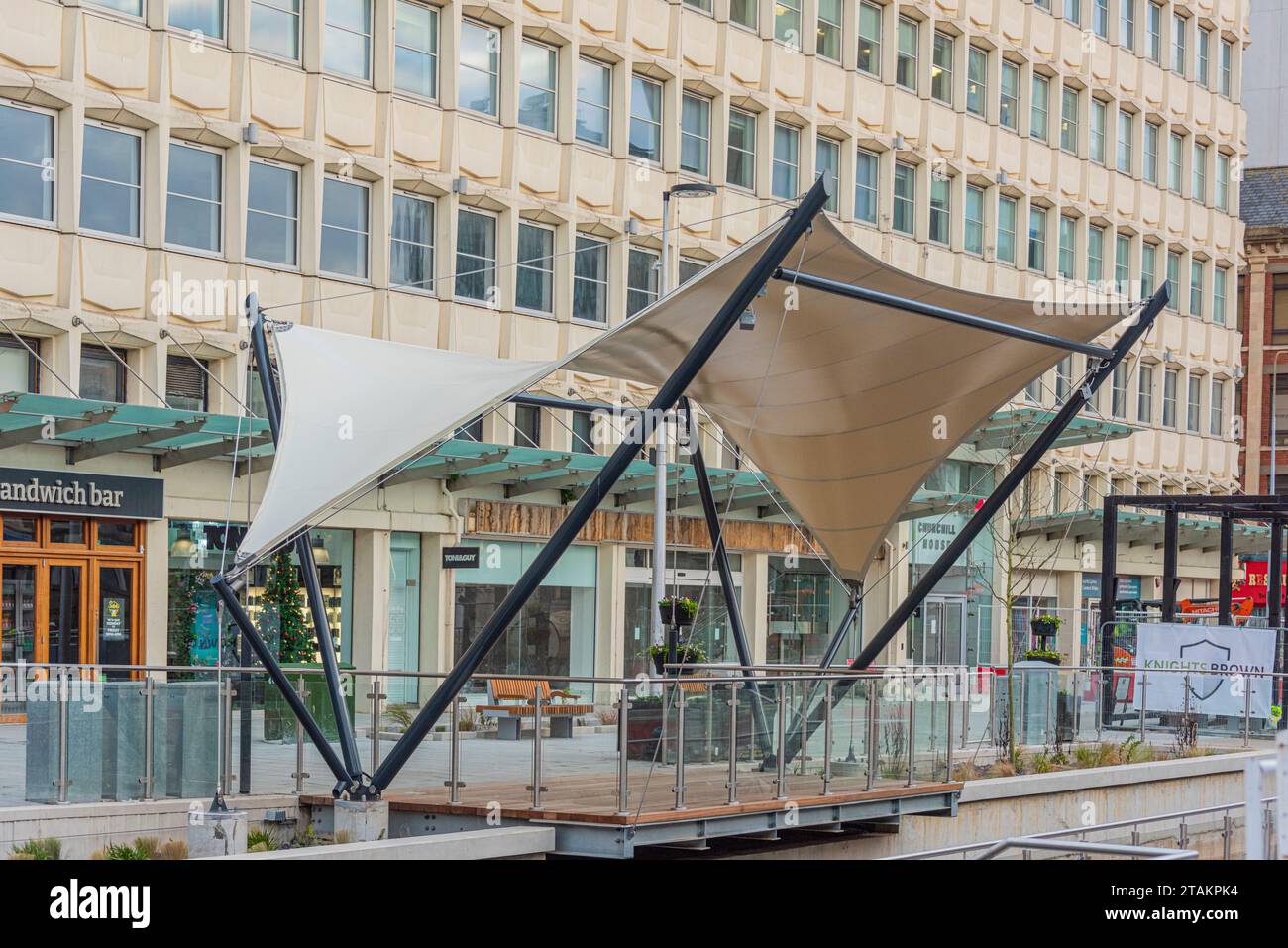 The reopening of Churchill Way Canal in Cardiff's City Centre Stock ...