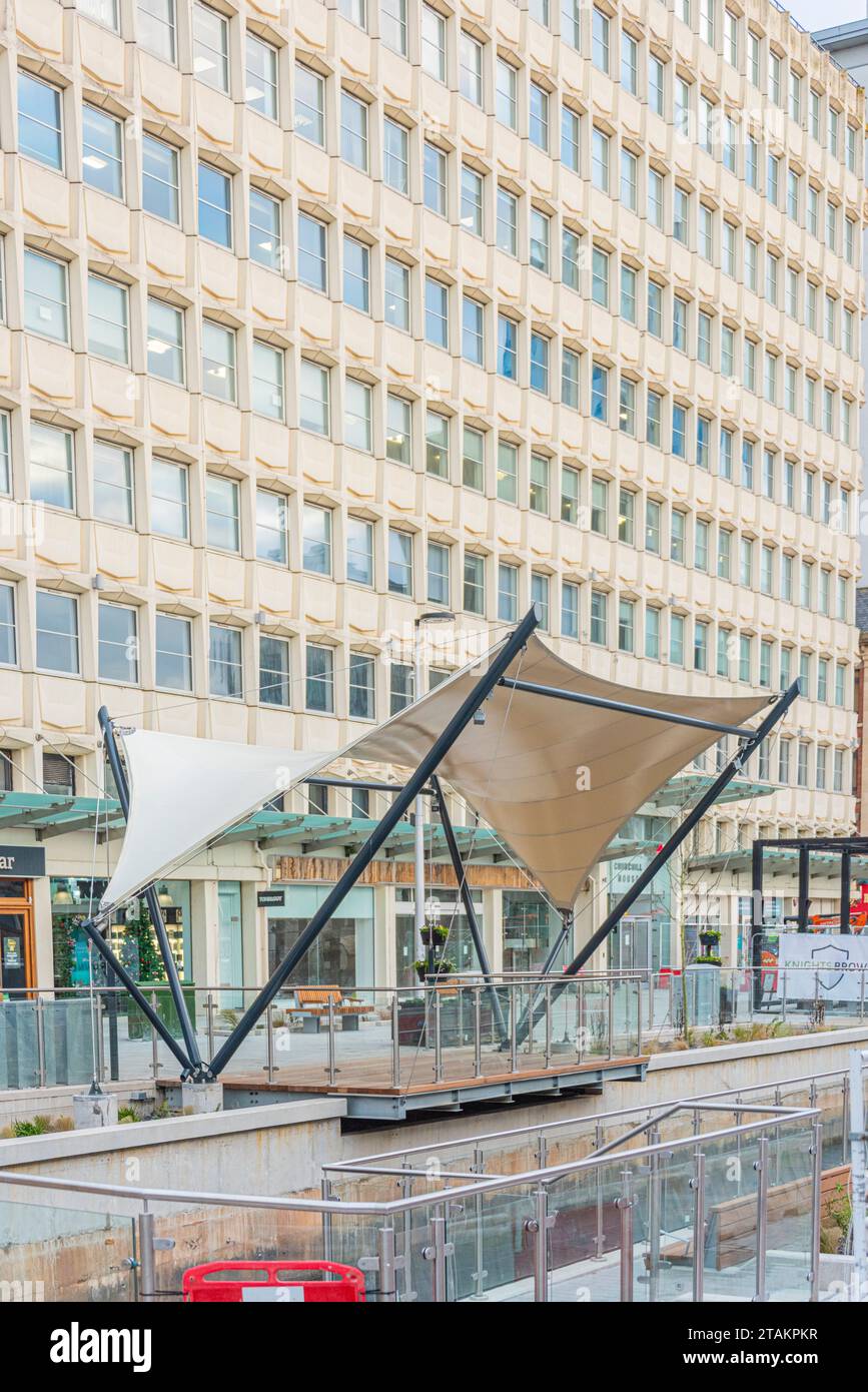 The reopening of Churchill Way Canal in Cardiff's City Centre Stock ...