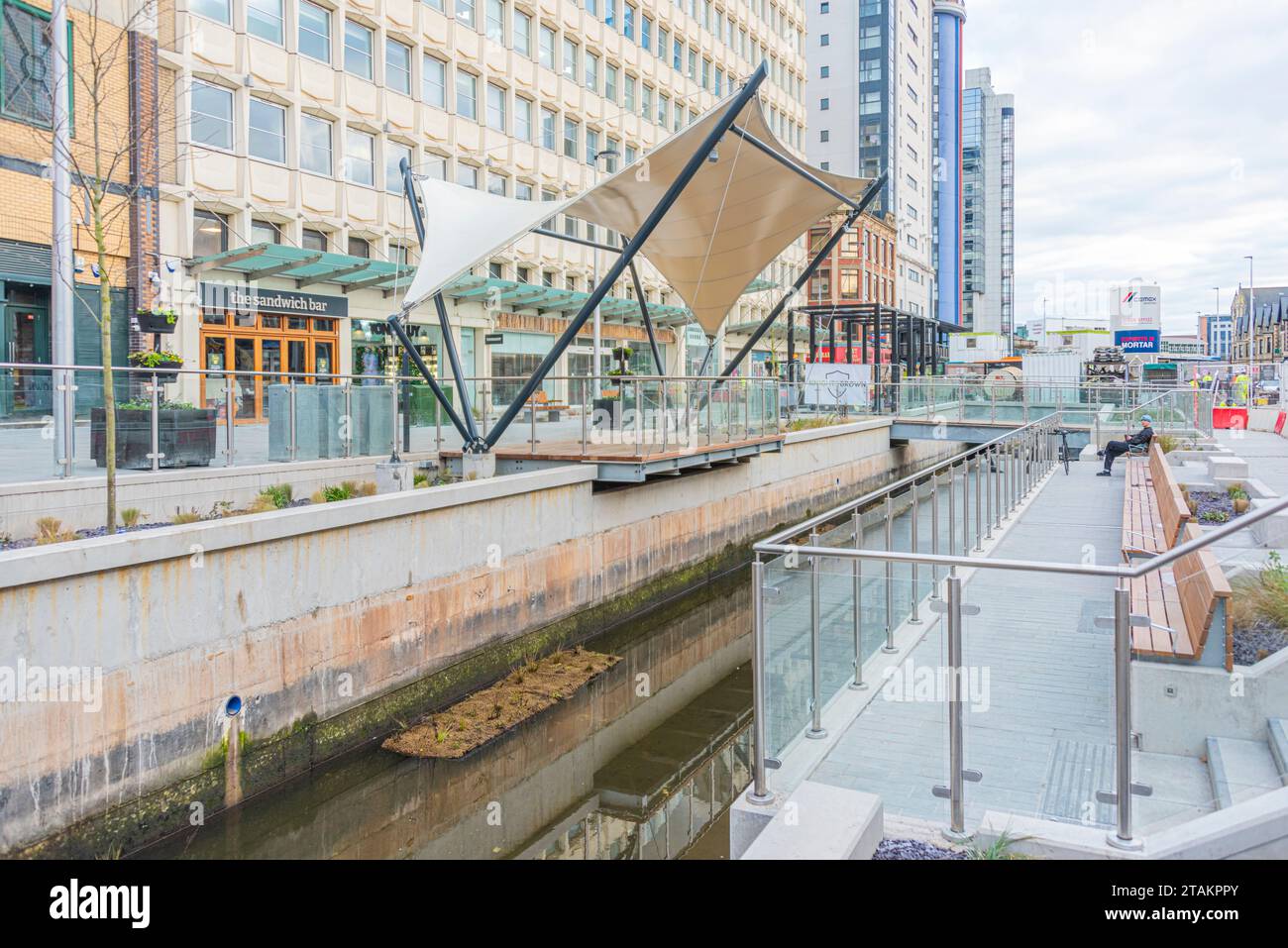 The reopening of Churchill Way Canal in Cardiff's City Centre Stock ...