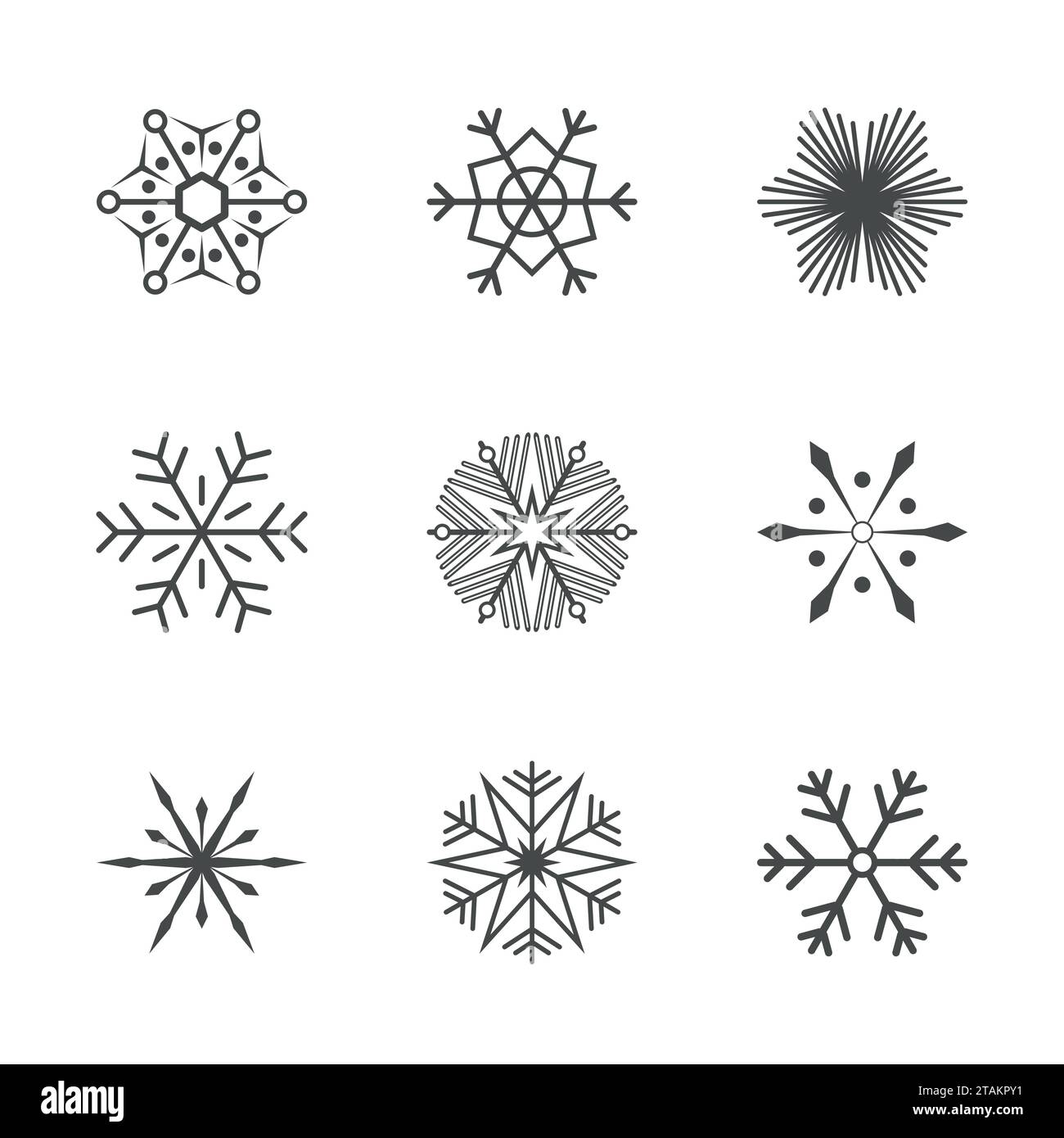 Set snowflakes icons in Cut Out Stock Images & Pictures - Alamy