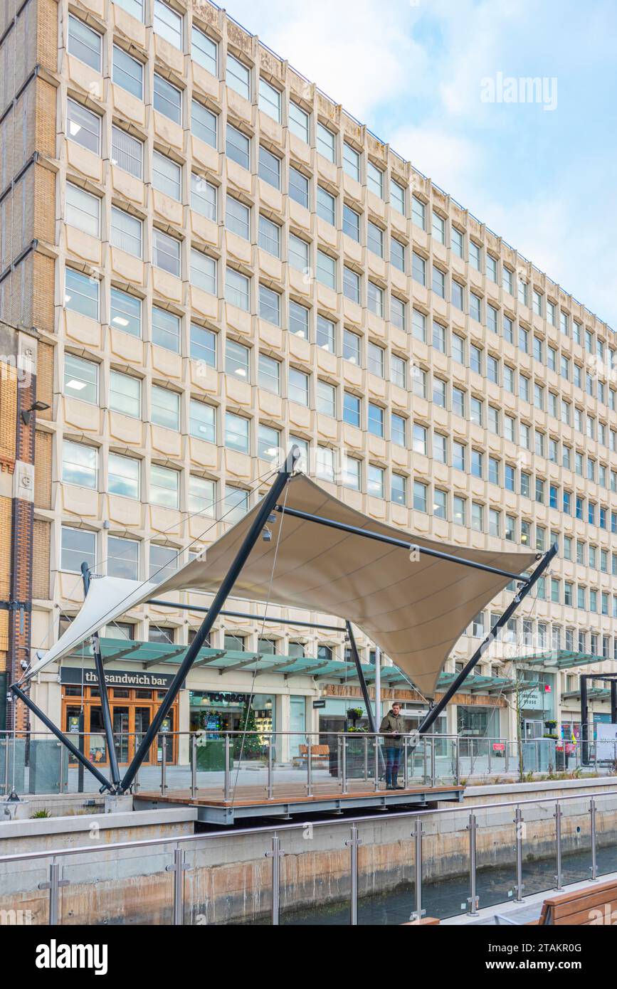 The reopening of Churchill Way Canal in Cardiff's City Centre Stock ...