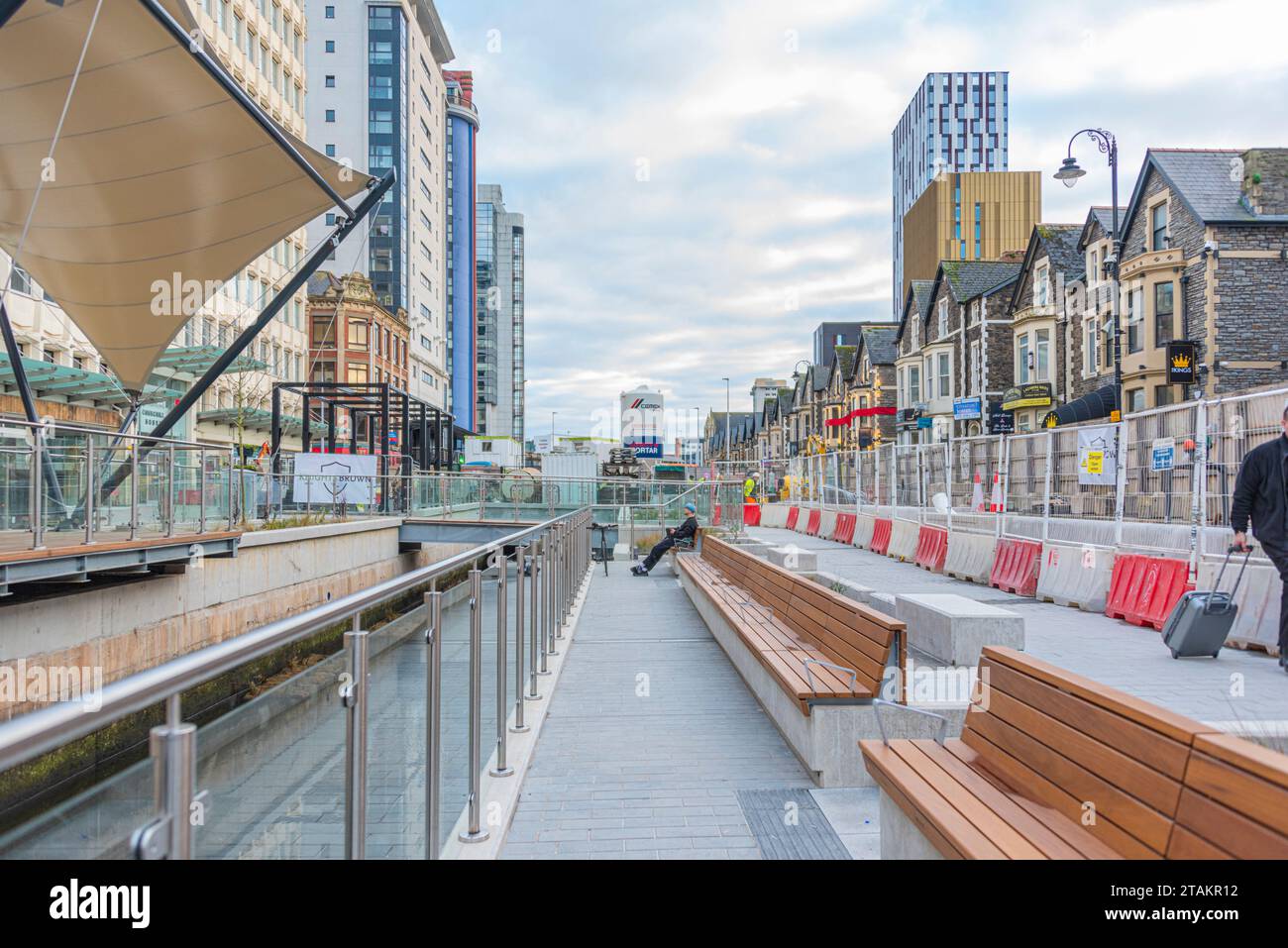 The reopening of Churchill Way Canal in Cardiff's City Centre Stock ...