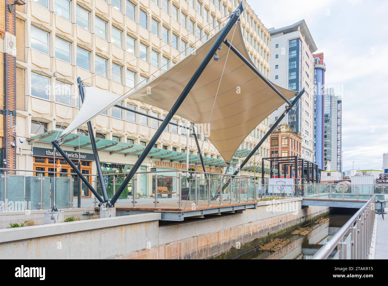 The reopening of Churchill Way Canal in Cardiff's City Centre Stock ...