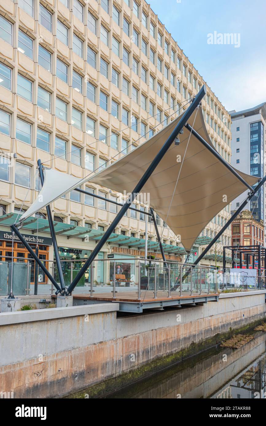 The reopening of Churchill Way Canal in Cardiff's City Centre Stock ...