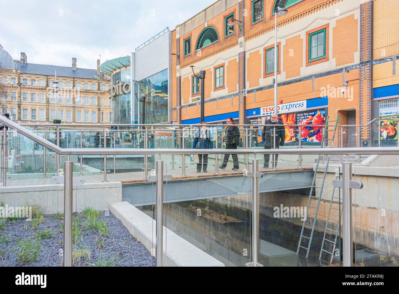 The reopening of Churchill Way Canal in Cardiff's City Centre Stock ...