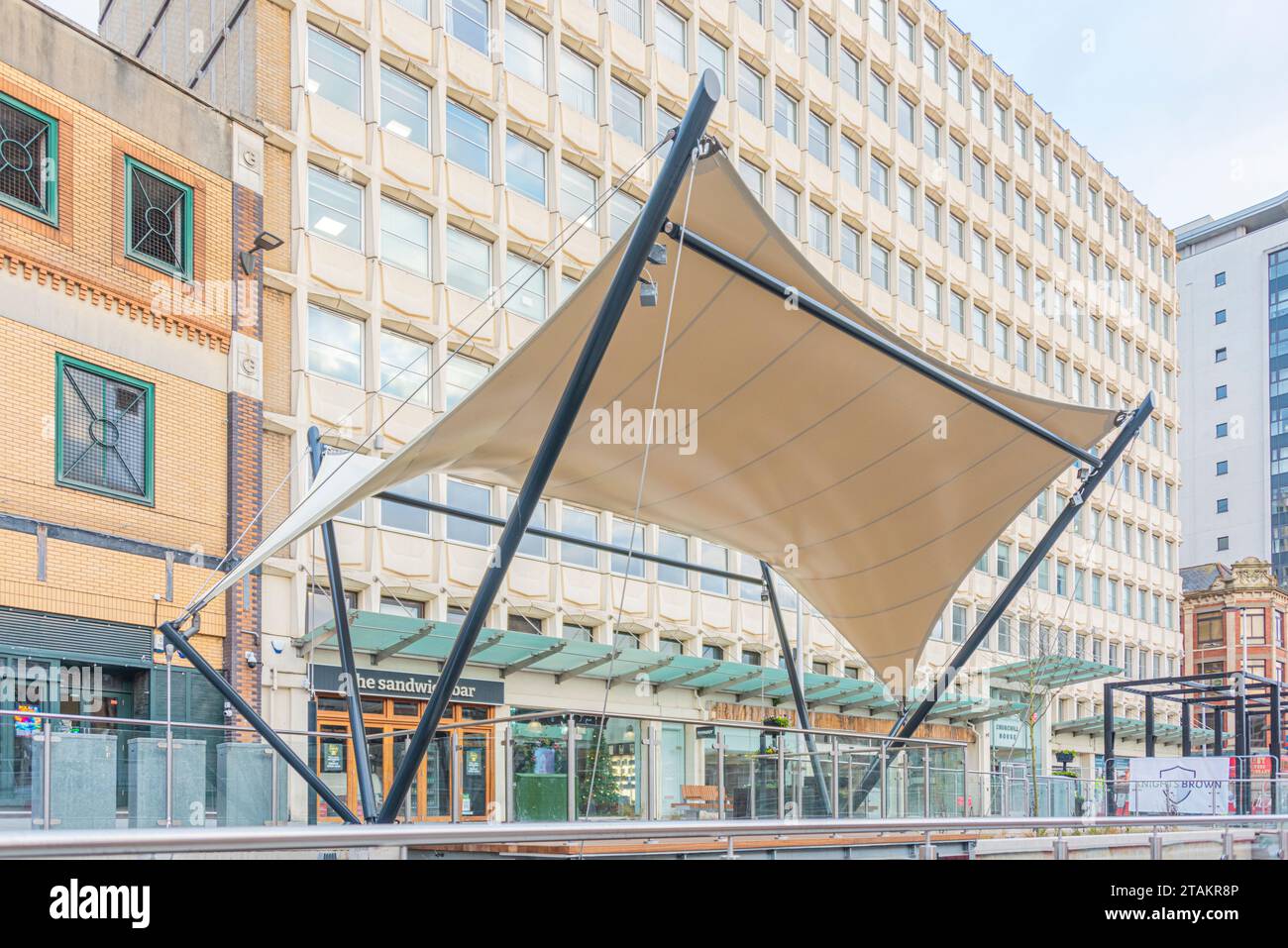 The reopening of Churchill Way Canal in Cardiff's City Centre Stock ...