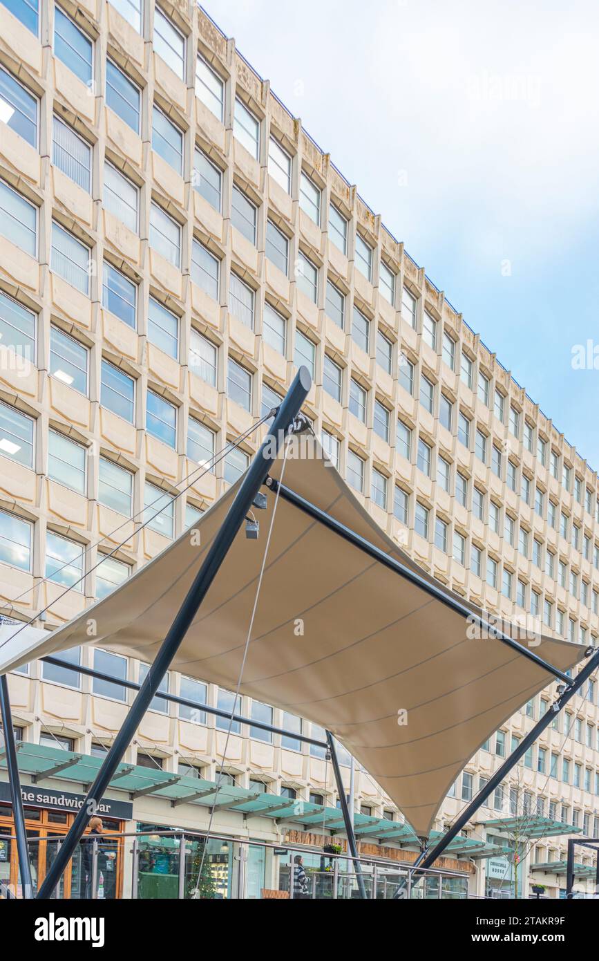 The reopening of Churchill Way Canal in Cardiff's City Centre Stock ...