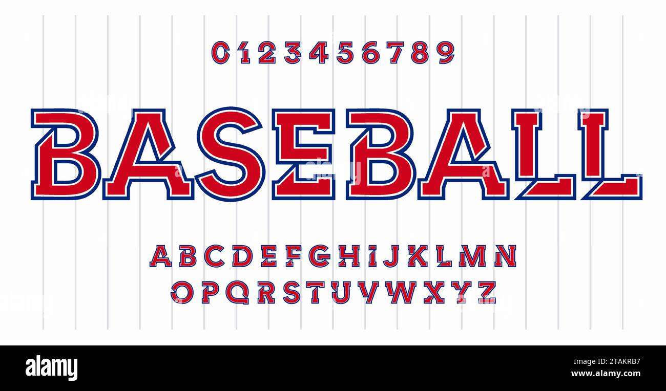 Modern Red and Blue Navy Outlined Font for College and University Team ...