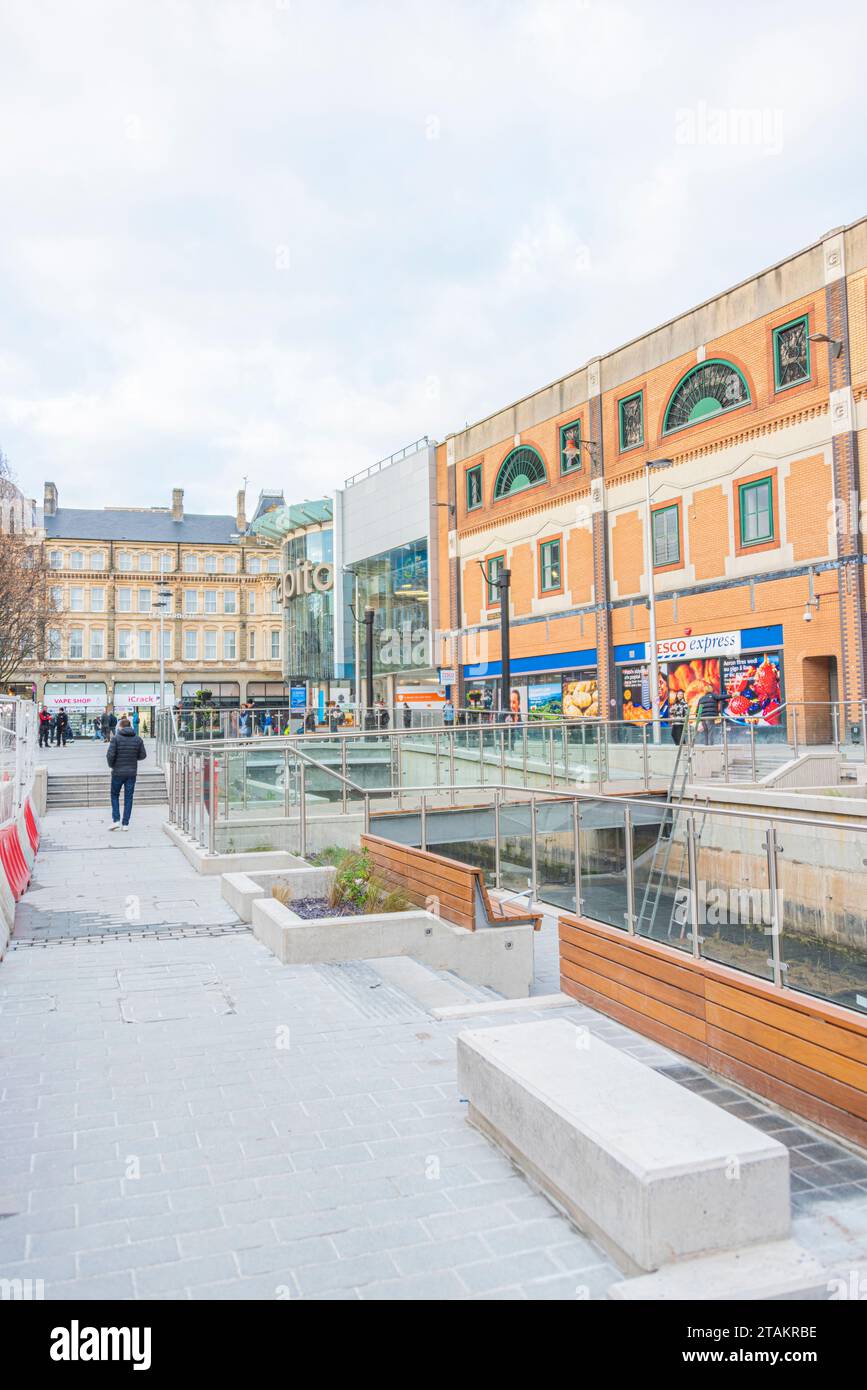 The reopening of Churchill Way Canal in Cardiff's City Centre Stock ...