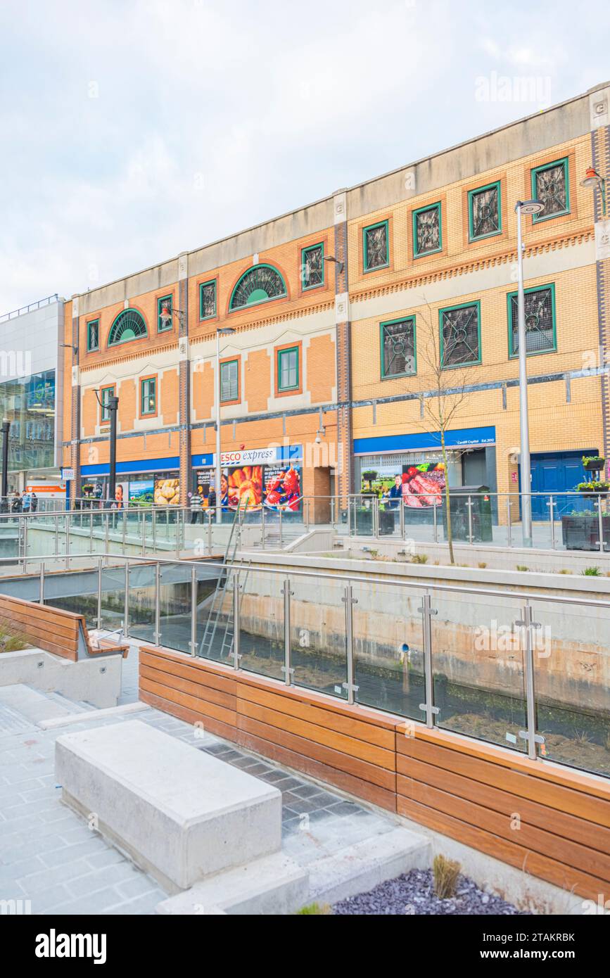 The reopening of Churchill Way Canal in Cardiff's City Centre Stock ...