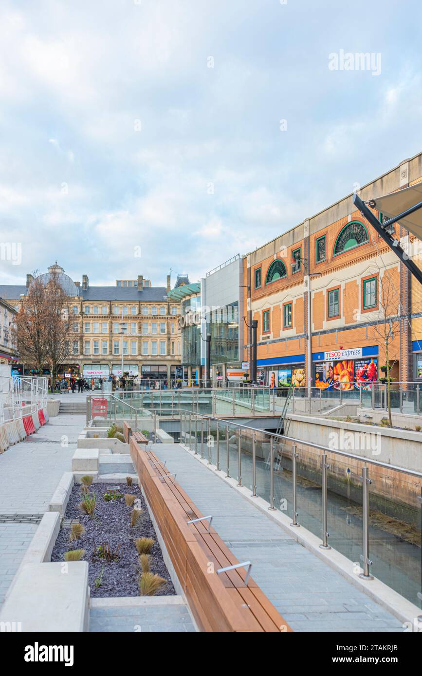 The reopening of Churchill Way Canal in Cardiff's City Centre Stock ...