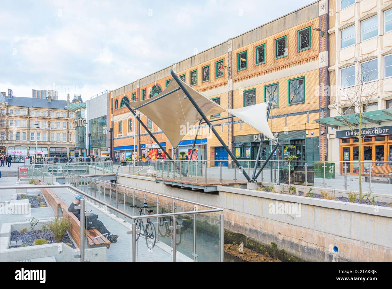 The reopening of Churchill Way Canal in Cardiff's City Centre Stock ...