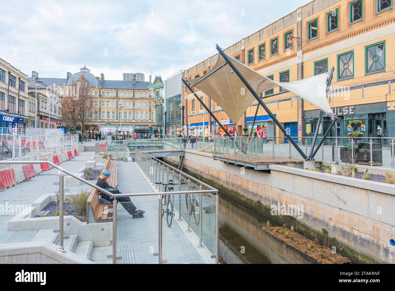 The reopening of Churchill Way Canal in Cardiff's City Centre Stock ...
