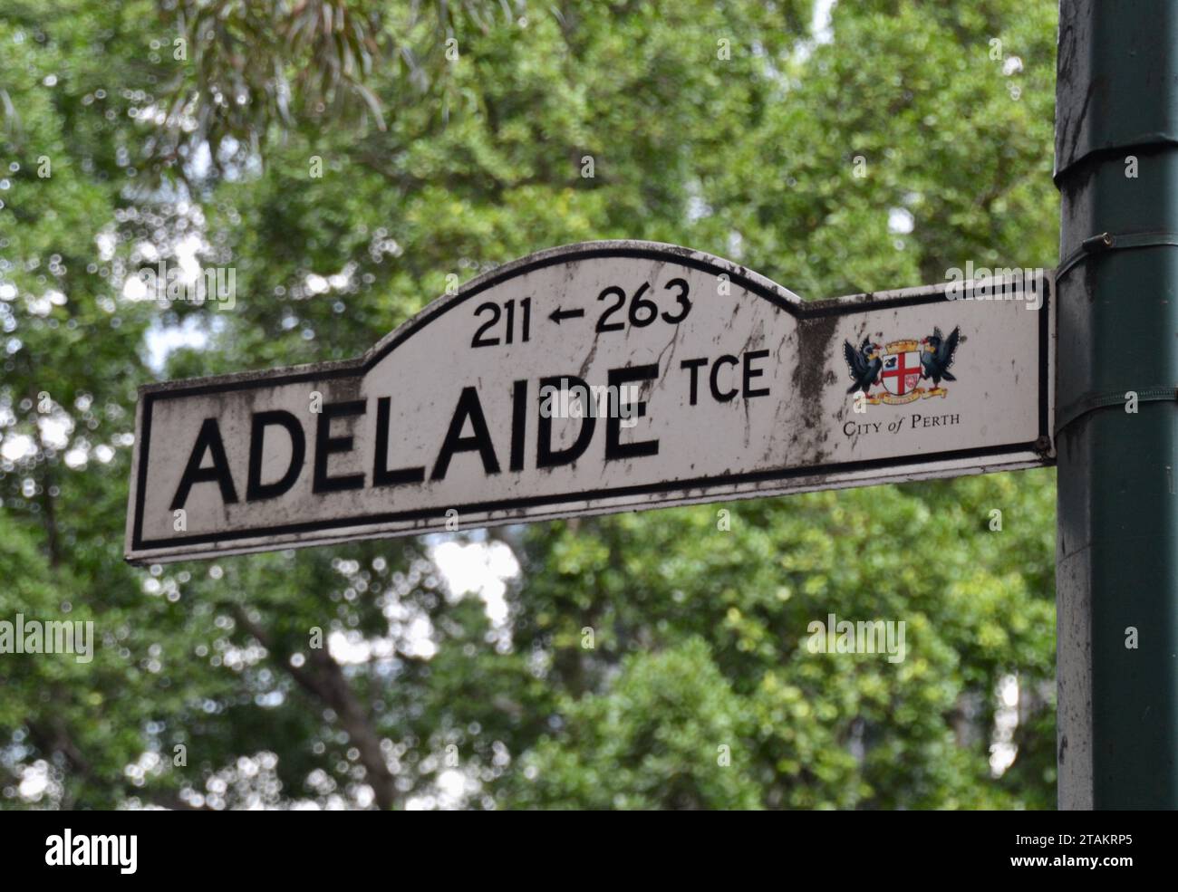 Street sign in Perth, capital of Western Australia for the famous ...