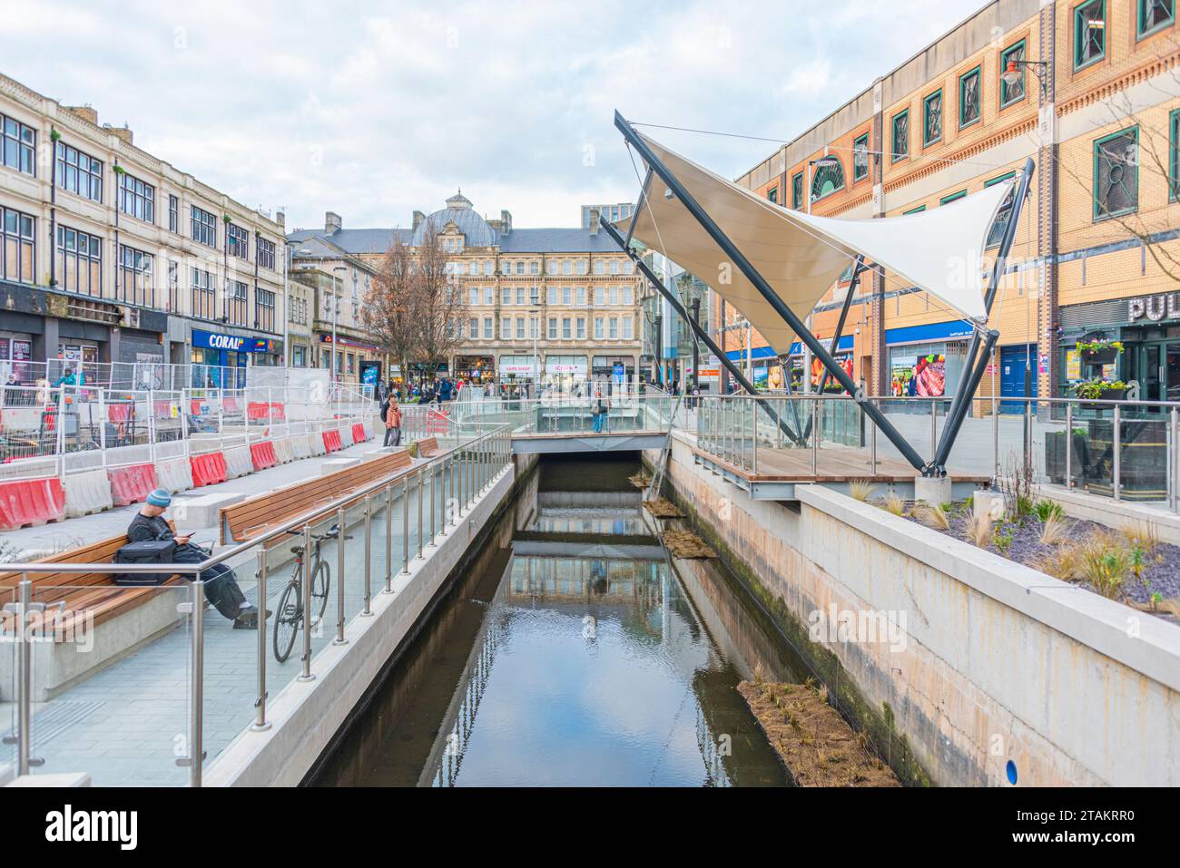 The reopening of Churchill Way Canal in Cardiff's City Centre Stock ...
