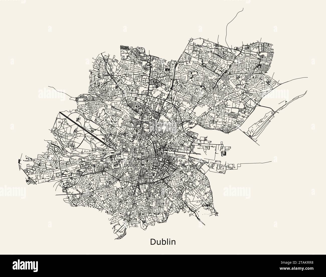 Vector city road map poster Dublin, Ireland Stock Vector Image & Art - Alamy
