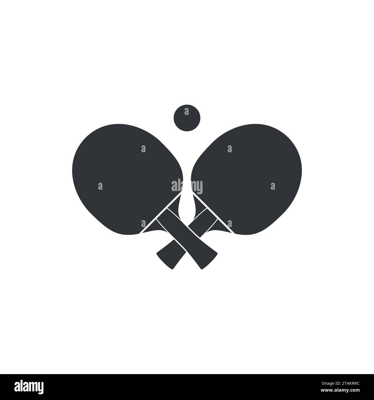 Two Rackets Icon For Playing Table Tennis Or Ping Pong Vector Isolated On White Background Stock