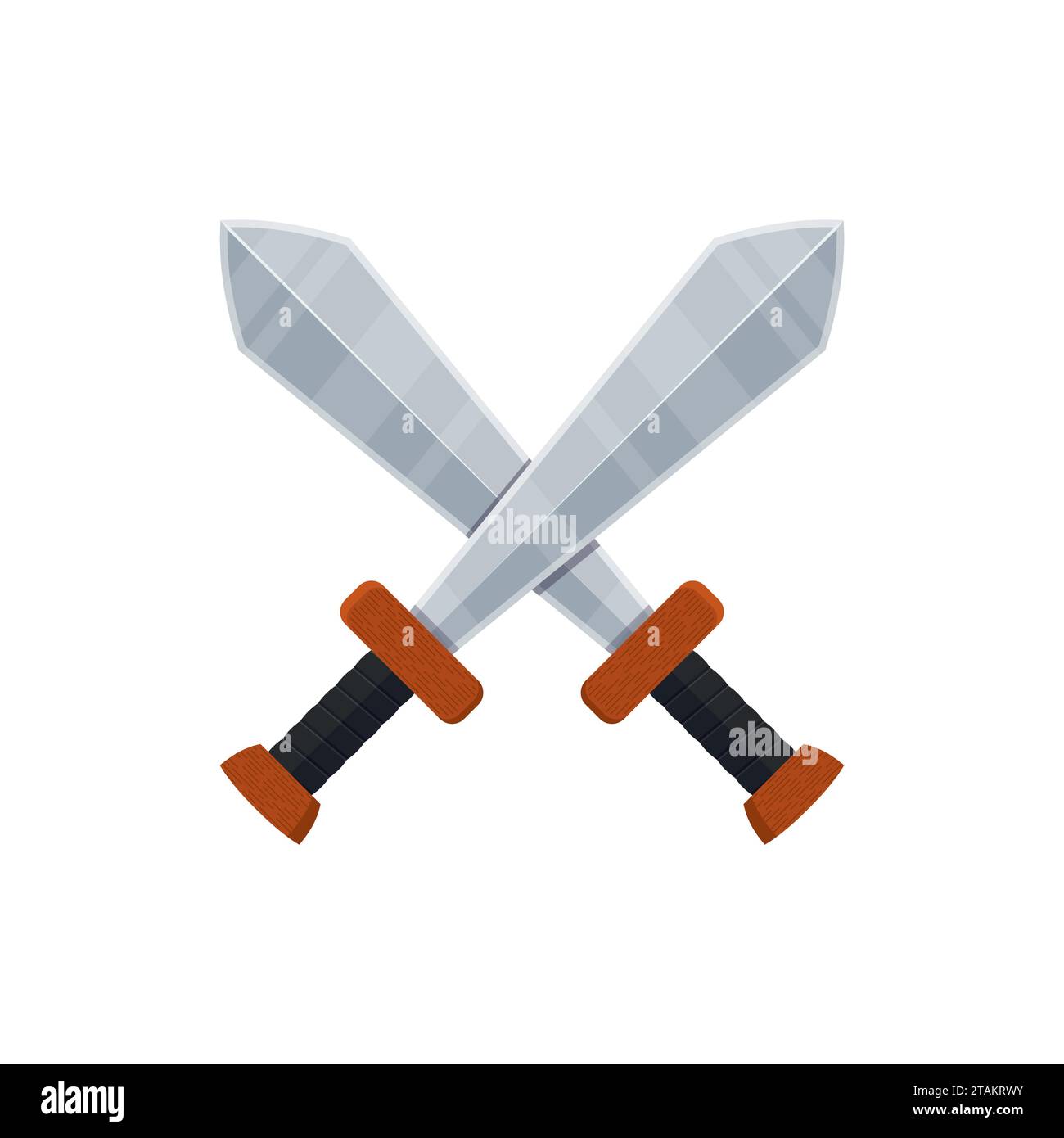 Crossed swords icon in flat style isolated on white background. Arms ...