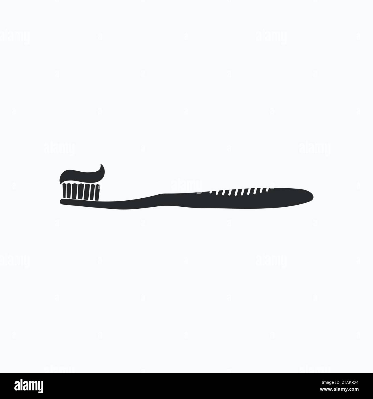 Tooth brush wish toothpaste icon in flat style isolated on gray ...