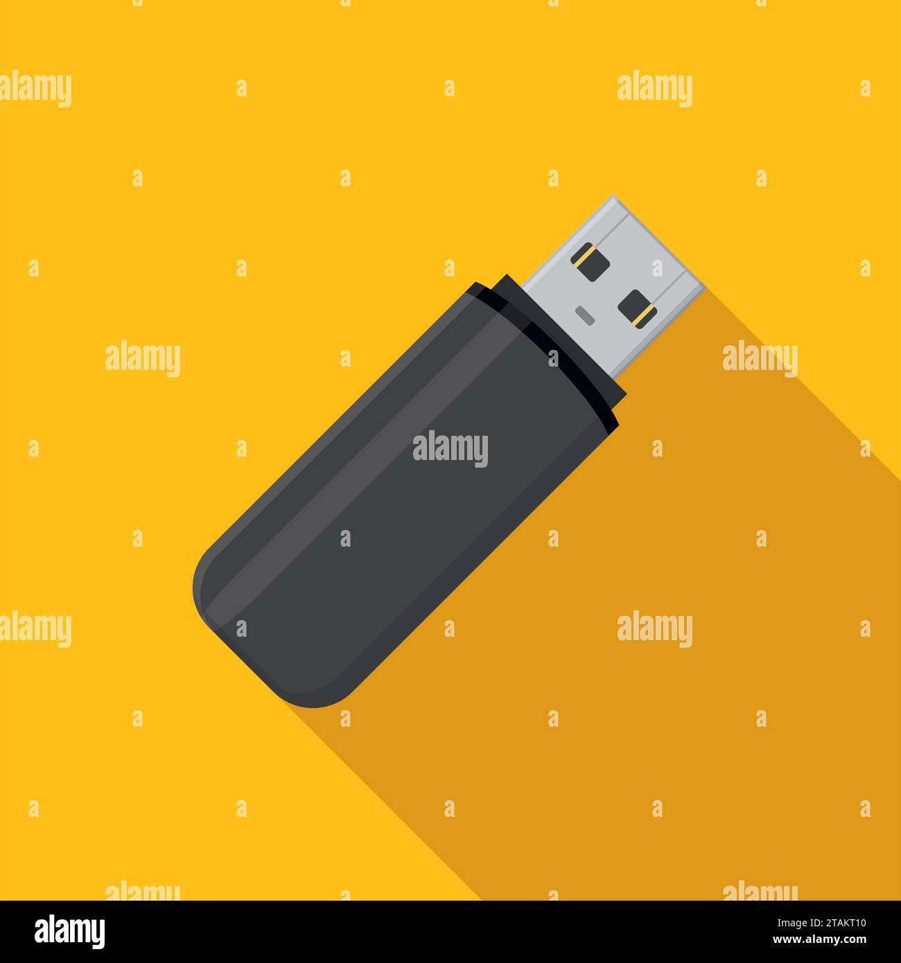 Flash drive USB memory stick icon on yellow background in flat style Stock Vector Image & Art ...