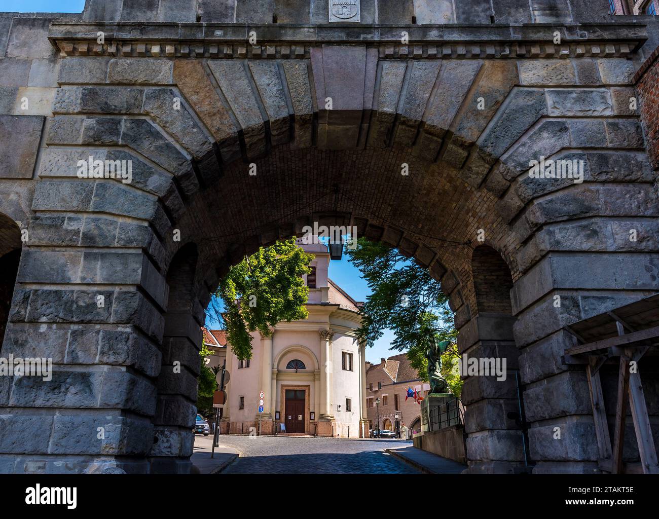 The Vienna Gate entrance into the Castle District in Budapest in ...