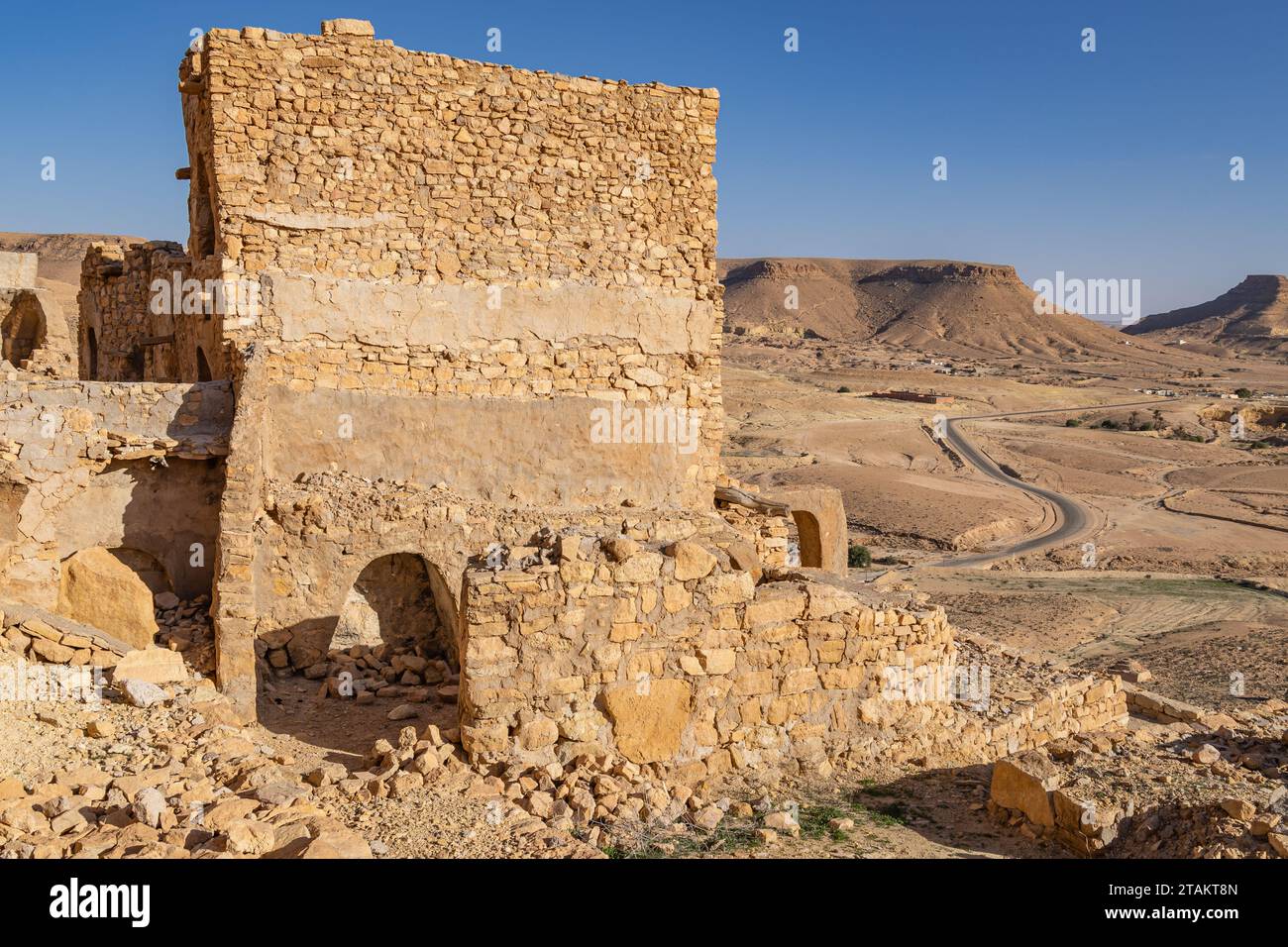 Chenini, Tataouine, Tunisia. Ancient stone ruins in the town of ...