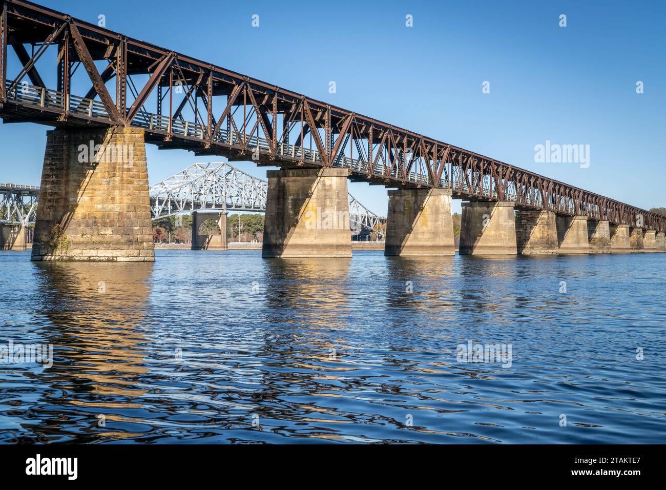 old railroad bridge converted to a footpath - Tennessee River in ...