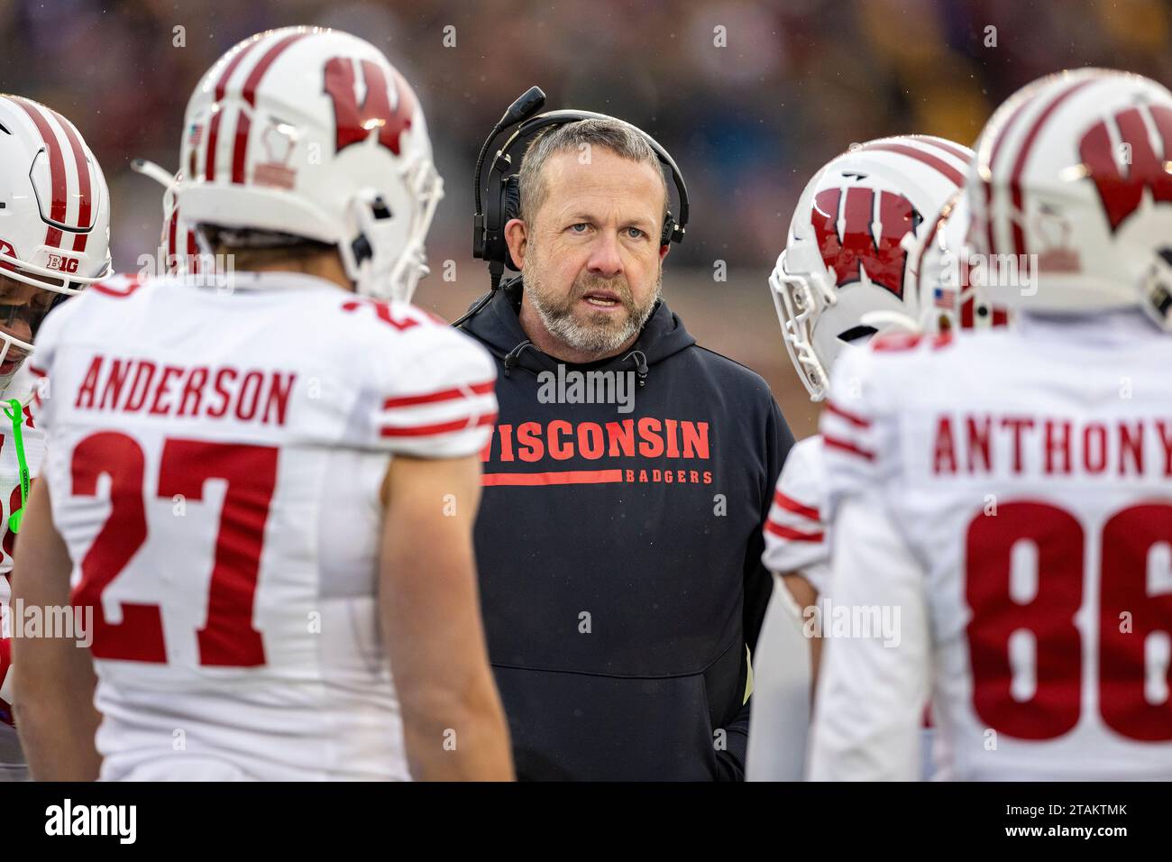 Wisconsin Badgers assistant coach Matt Mitchell during a Big Ten ...