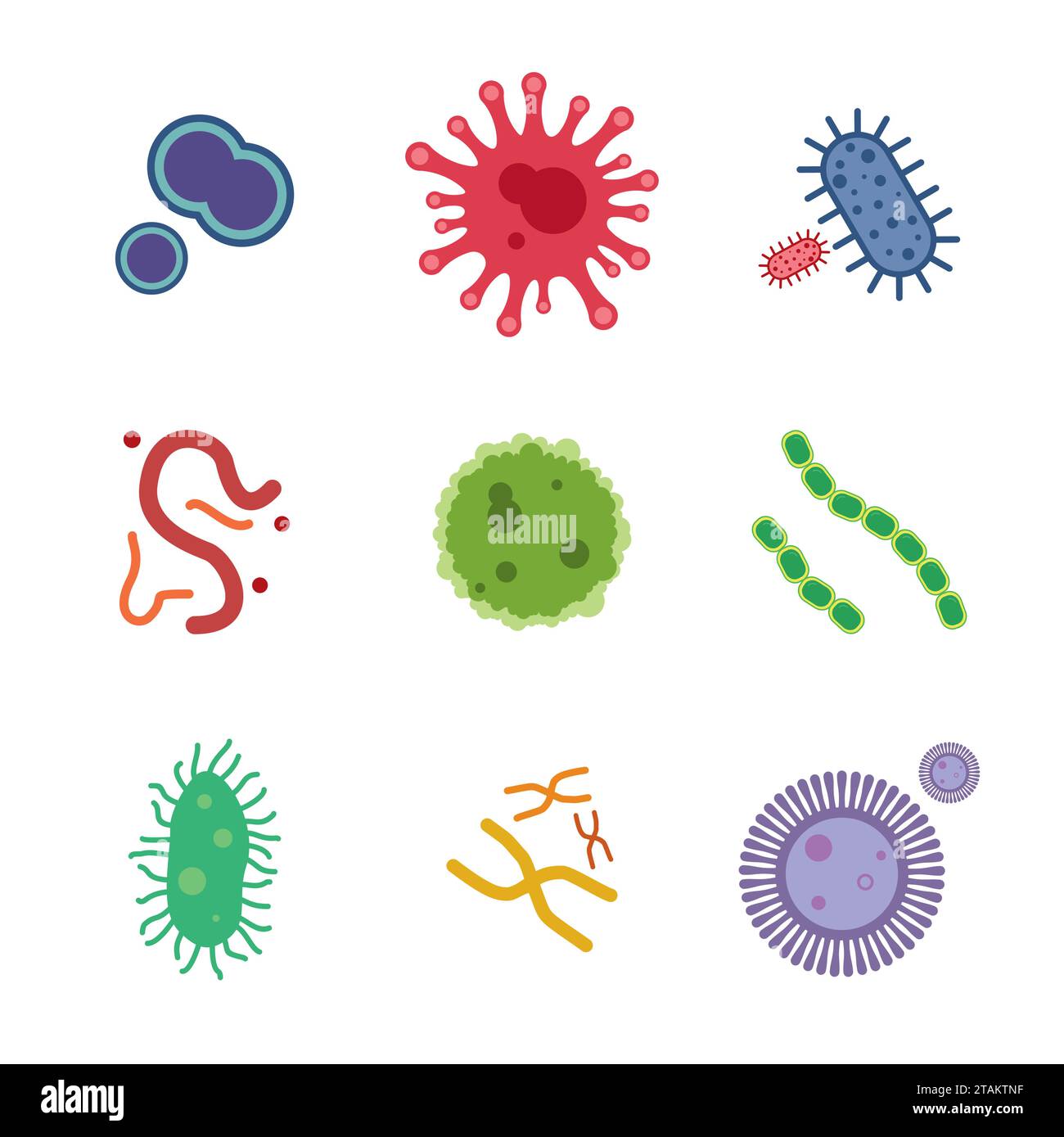 Virus and Bacteria icons set. Vector Illustration Stock Vector Image & Art - Alamy