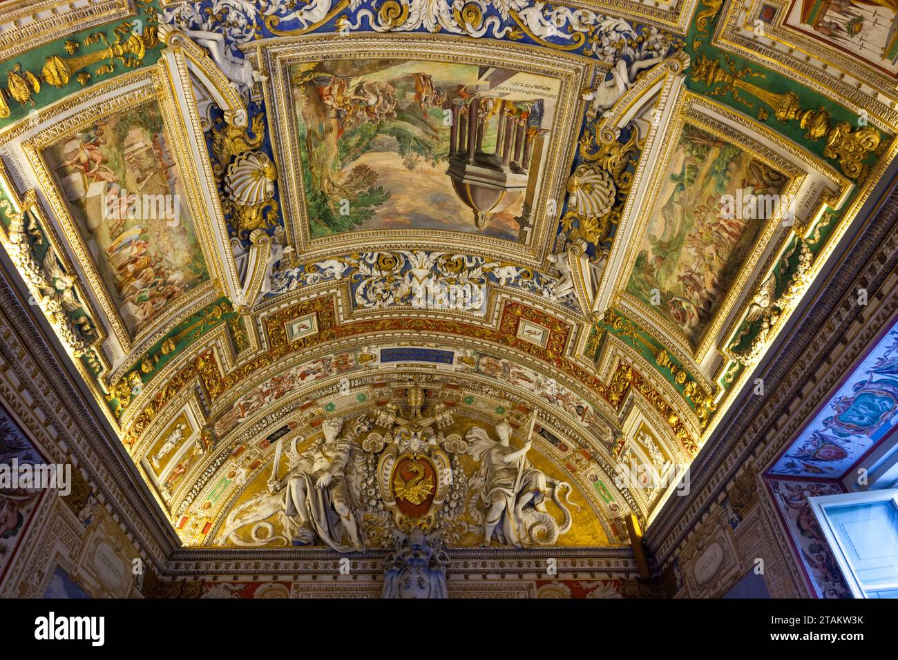 Painted ceiling in the Vatican, Rome, Italy Stock Photo - Alamy