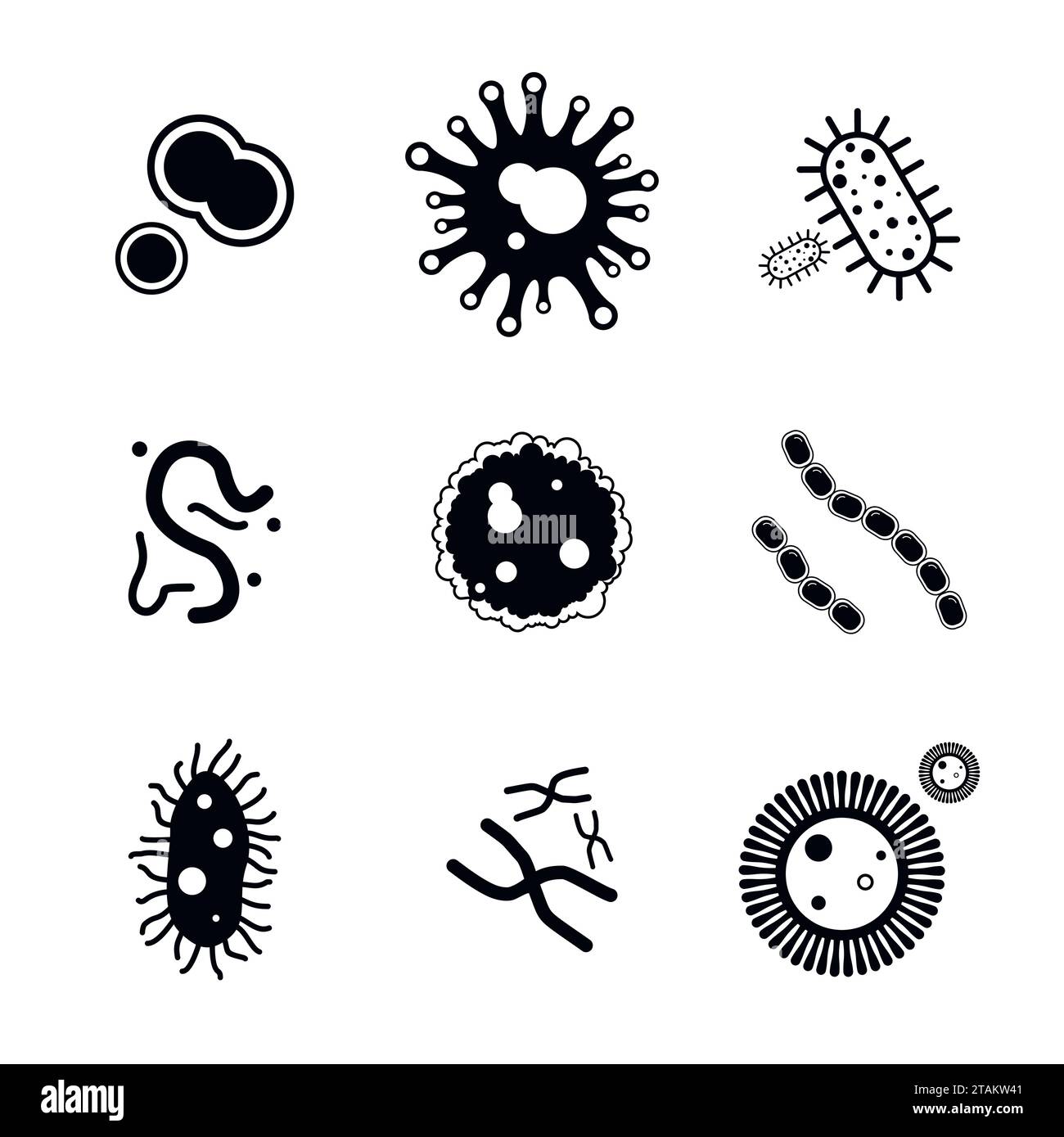Virus and Bacteria icons set. Vector Illustration Stock Vector Image ...