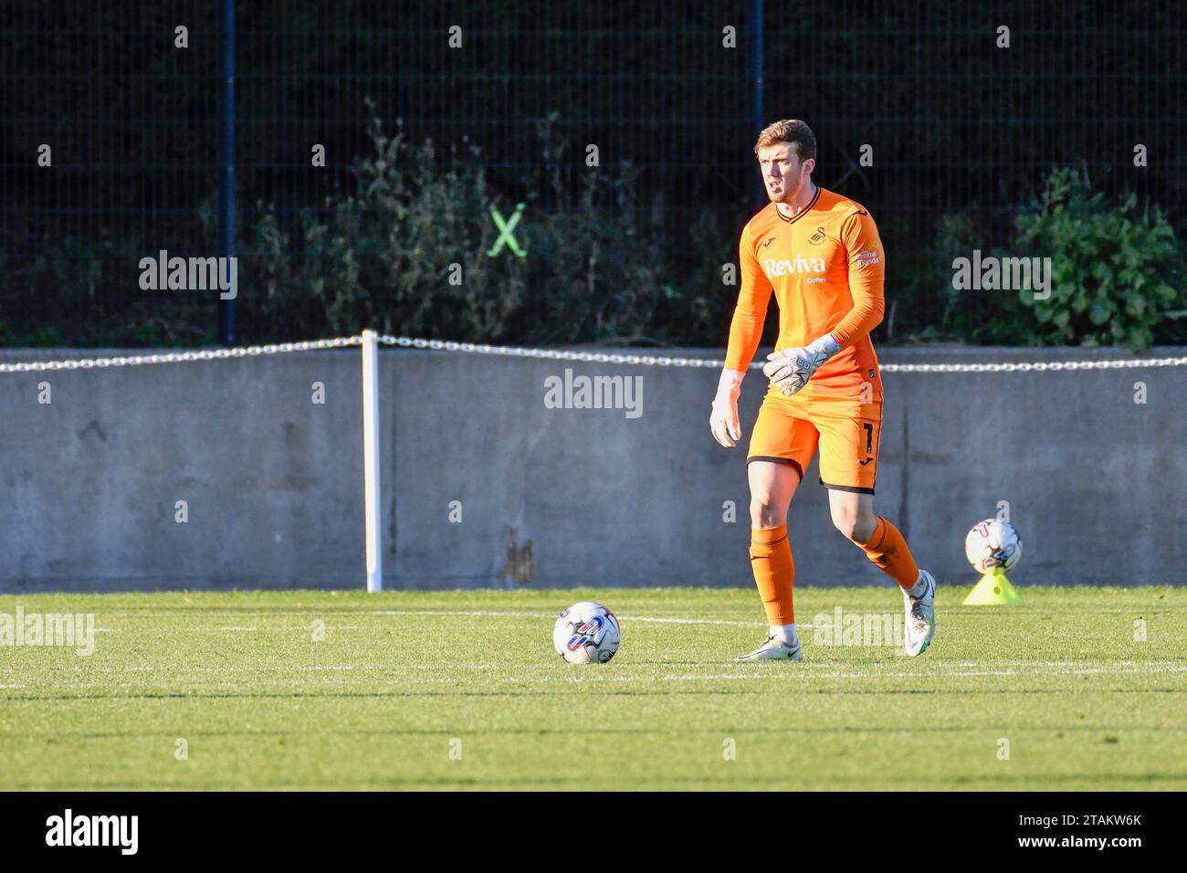 Swansea, Wales. 1 December 2023. Goalkeeper Archie Matthews of Swansea ...