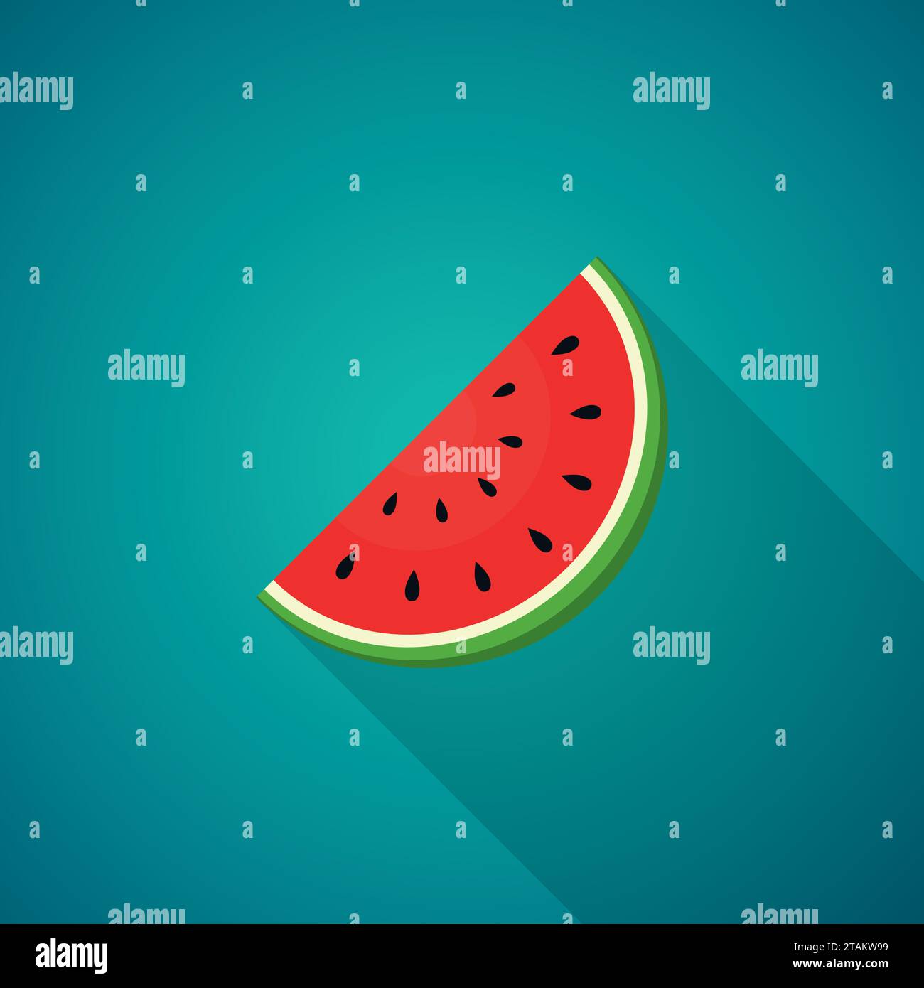 Watermelon with shadow on white background. Vector Illustration Stock ...