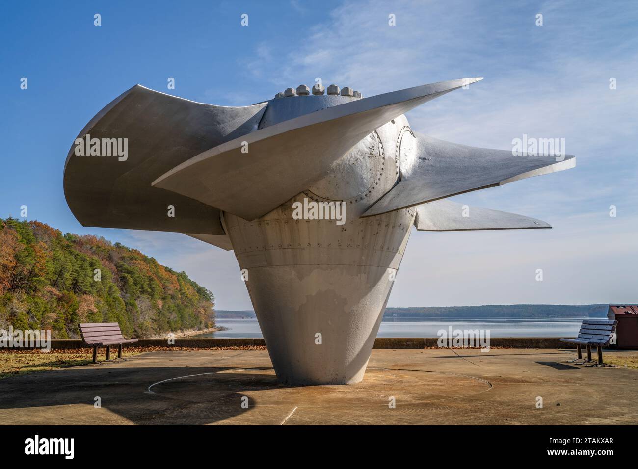 old adjustable-blade Kaplan propeller turbine (industril object) at ...