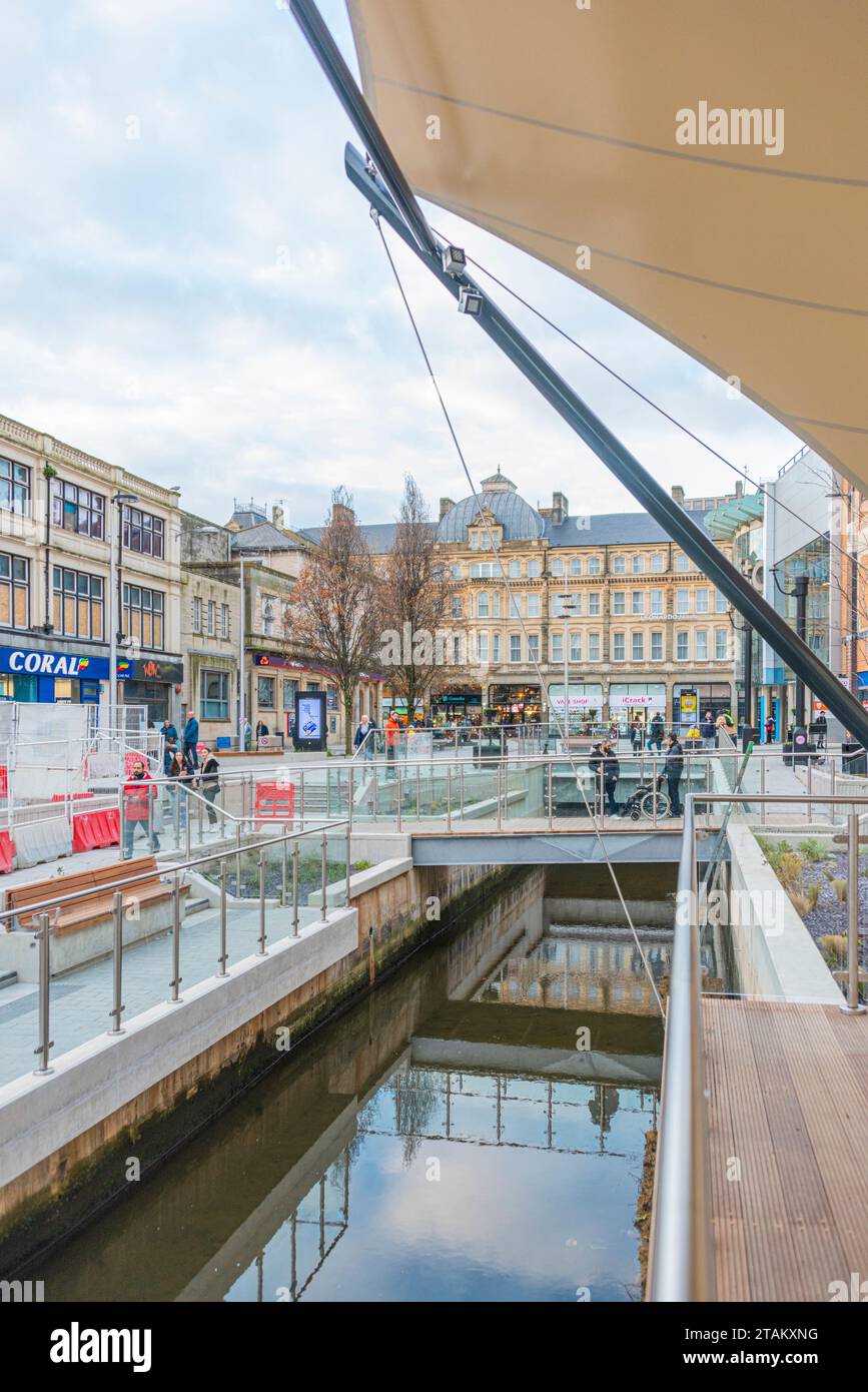 The reopening of Churchill Way Canal in Cardiff's City Centre Stock ...