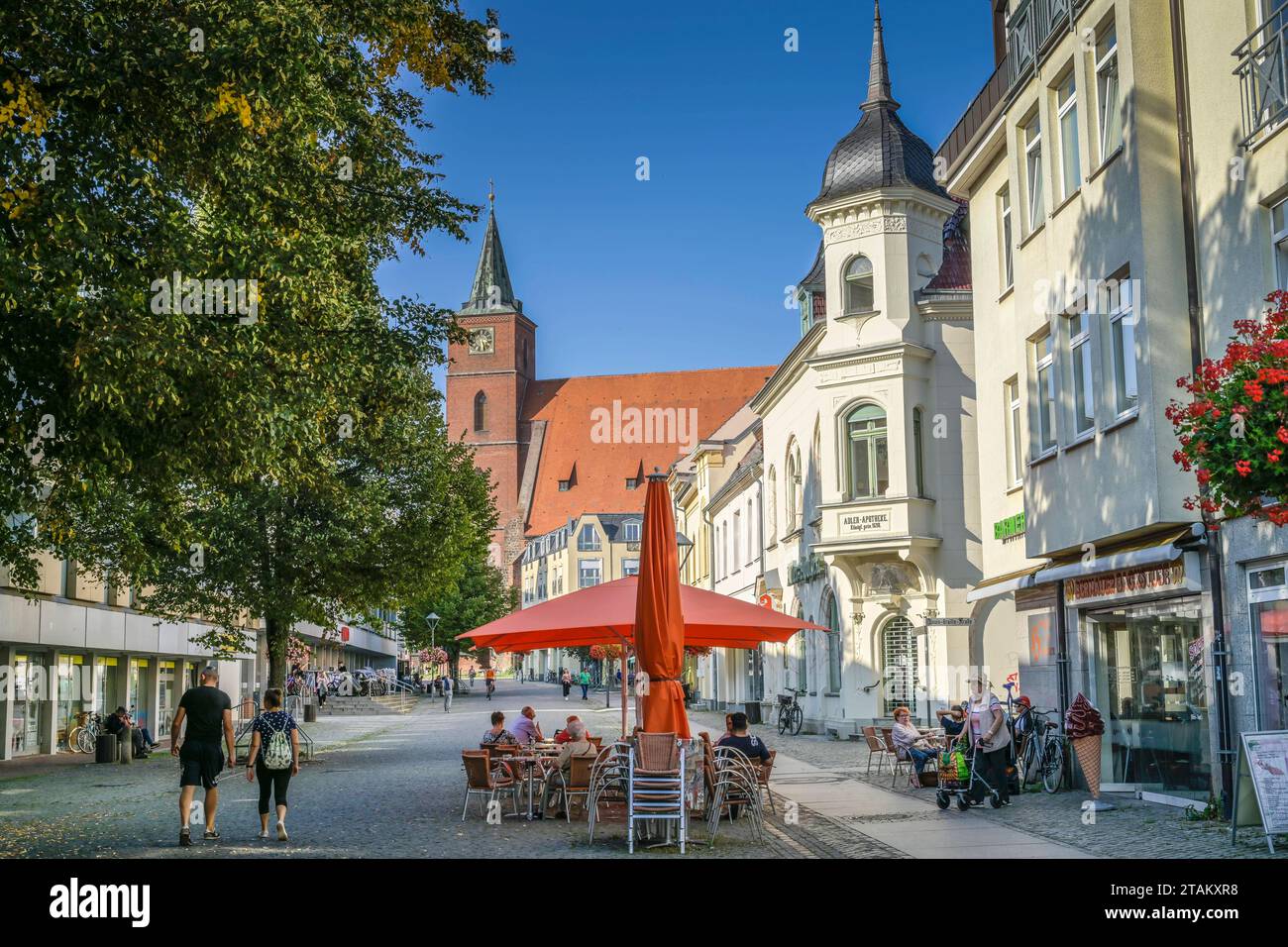 Fußgängerzone, Bürgermeisterstraße, Altstadt, Bernau, Brandenburg ...
