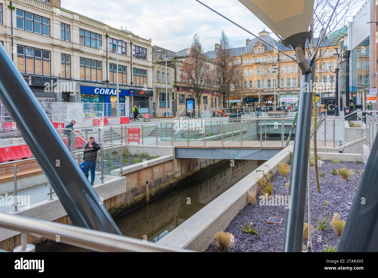 The reopening of Churchill Way Canal in Cardiff's City Centre Stock ...