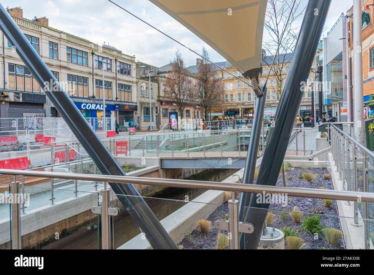 The reopening of Churchill Way Canal in Cardiff's City Centre Stock ...